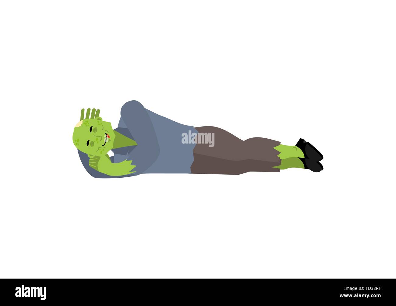 Zombie sleeping. Living Dead asleep. Undead Vector illustration Stock ...
