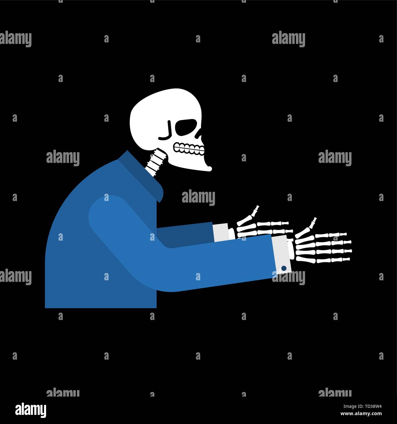 Skeleton in business suit isolated. Vector illustration Stock Vector ...