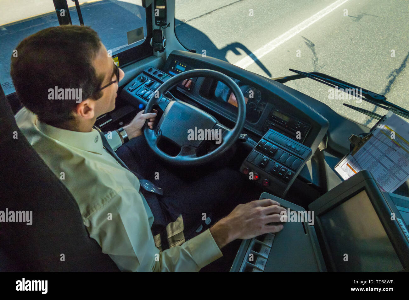 Pictures of a bus driver working Stock Photo - Alamy