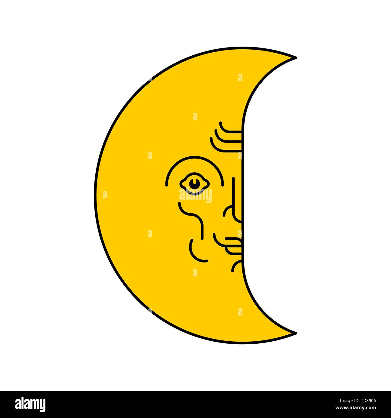 Crescent Moon Face On Tile 7,030 Moon Shaped Face Images, Stock