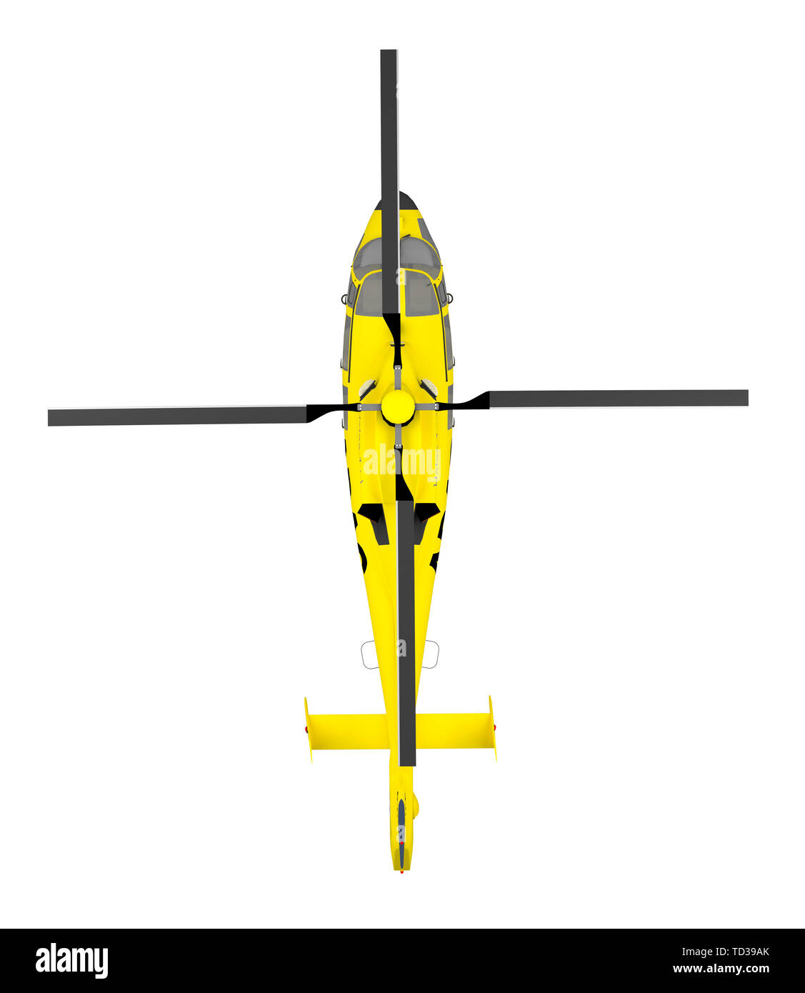 helicopter top view isolated on white. 3d rendering Stock Photo - Alamy