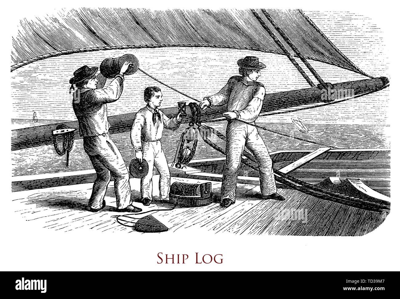 Ship log or chip log is a navigation tool to estimate the speed of the ...
