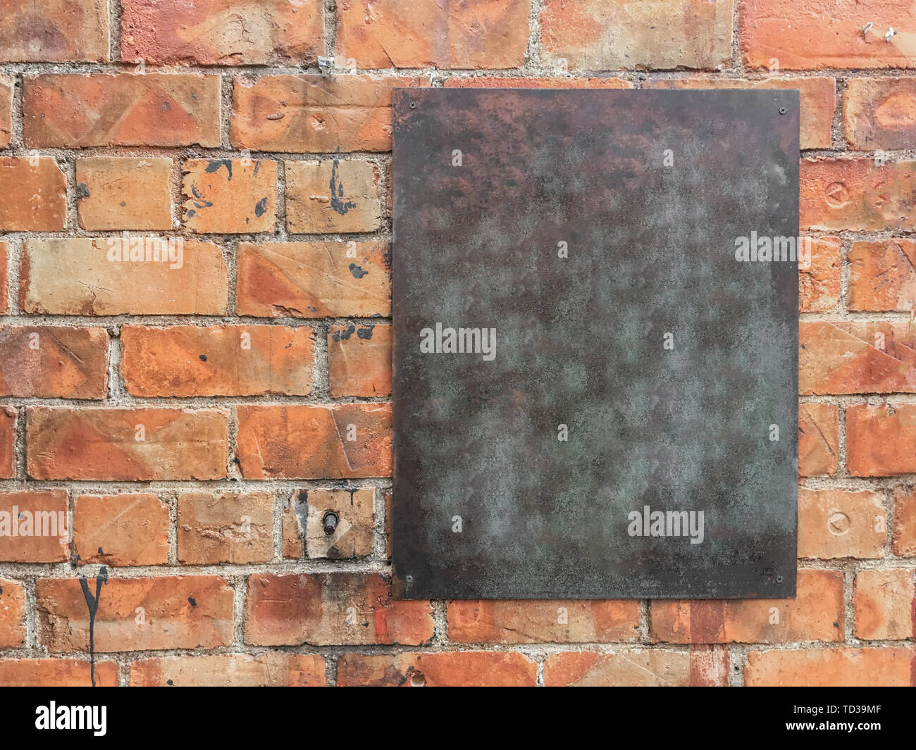 Blank rusty signs on the walls Stock Photo - Alamy