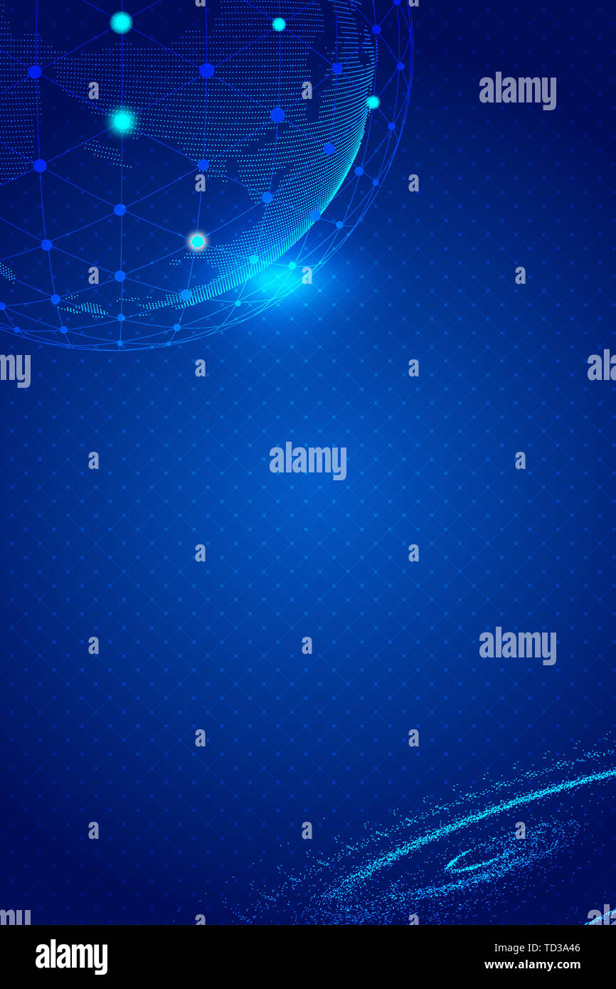 Dot line link technology background Stock Photo - Alamy