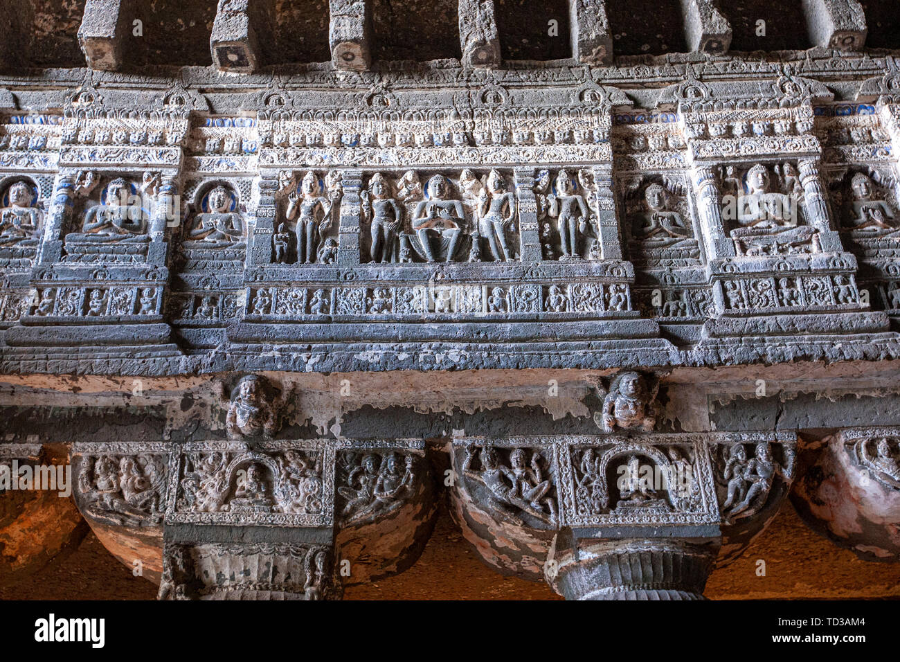 Pillars, brackets and the triforium are extensively carved with ...