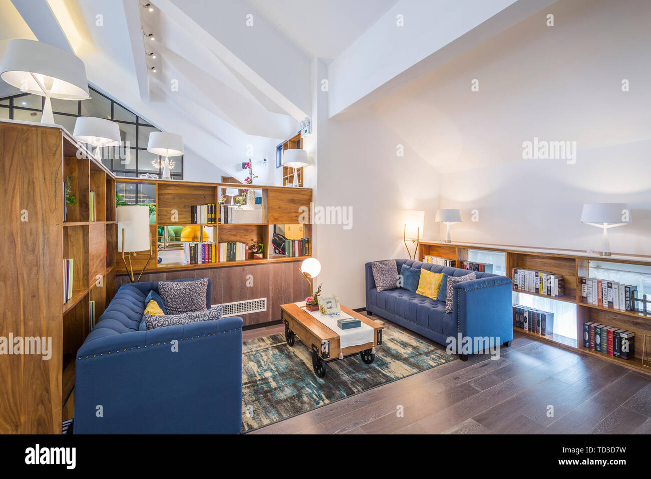 Design of interior design space of model room in modern living room ...