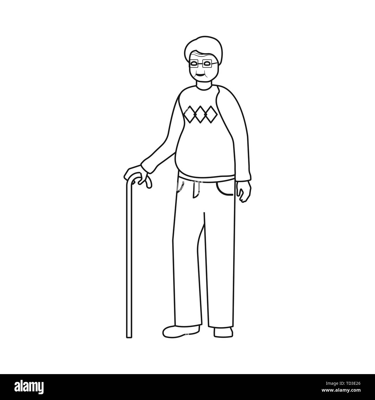 granddad,father,pensioner,cane,gray,disease,family,people,character ...