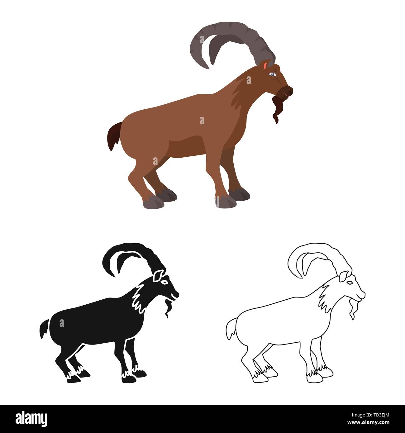 Caucasus goat Stock Vector Images - Alamy