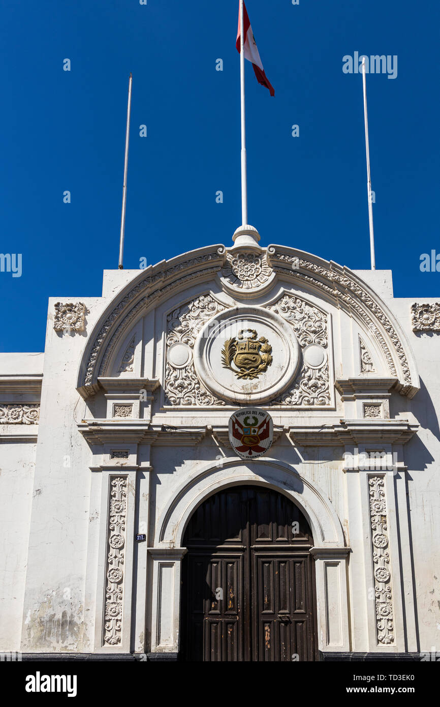 Details of colonial architecture in the police station building of ...