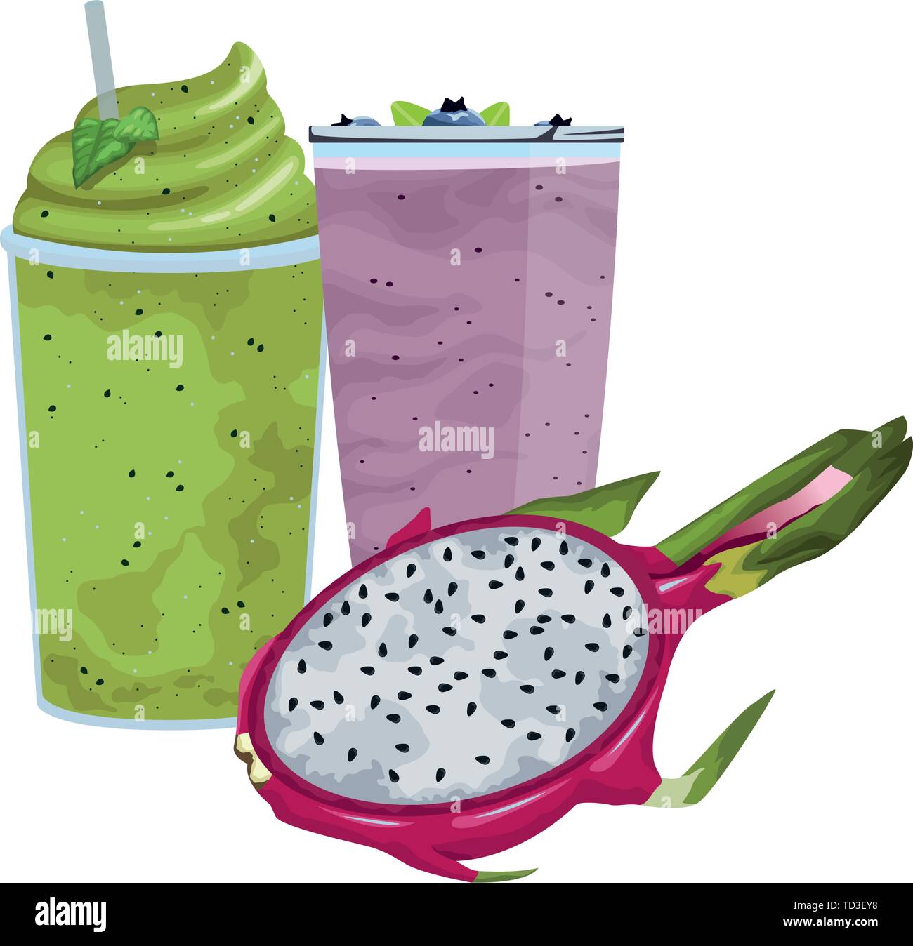tropical fruit and smoothie drink Stock Vector Image & Art - Alamy