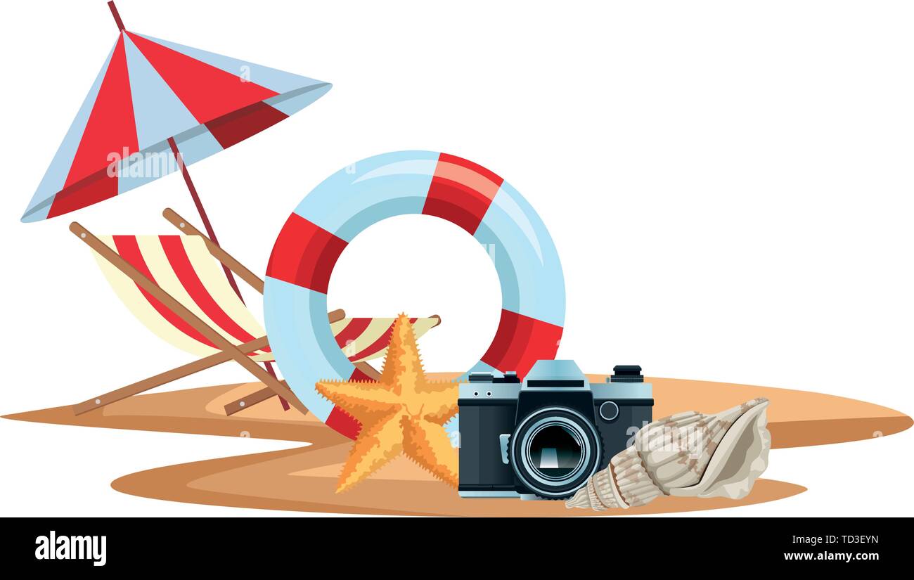 summer beach and vacation cartoon Stock Vector Image & Art - Alamy