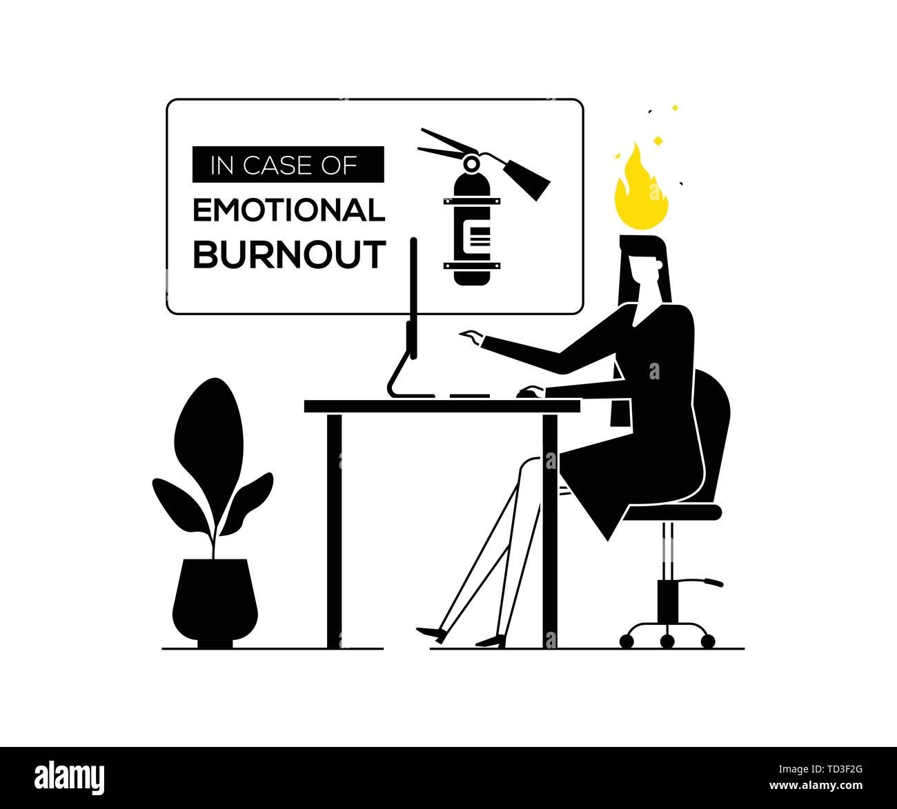 Job burnout - modern flat design style illustration Stock Vector Image ...