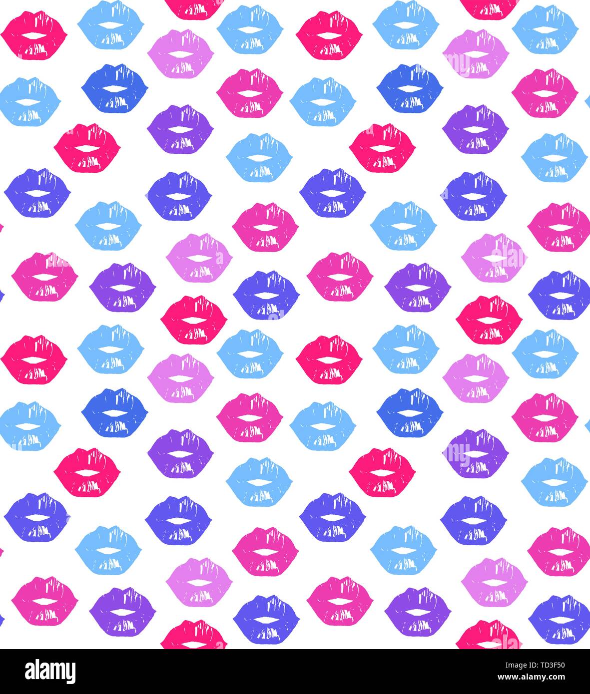 Colorful lips on white background. Hand made illustration Stock Vector ...