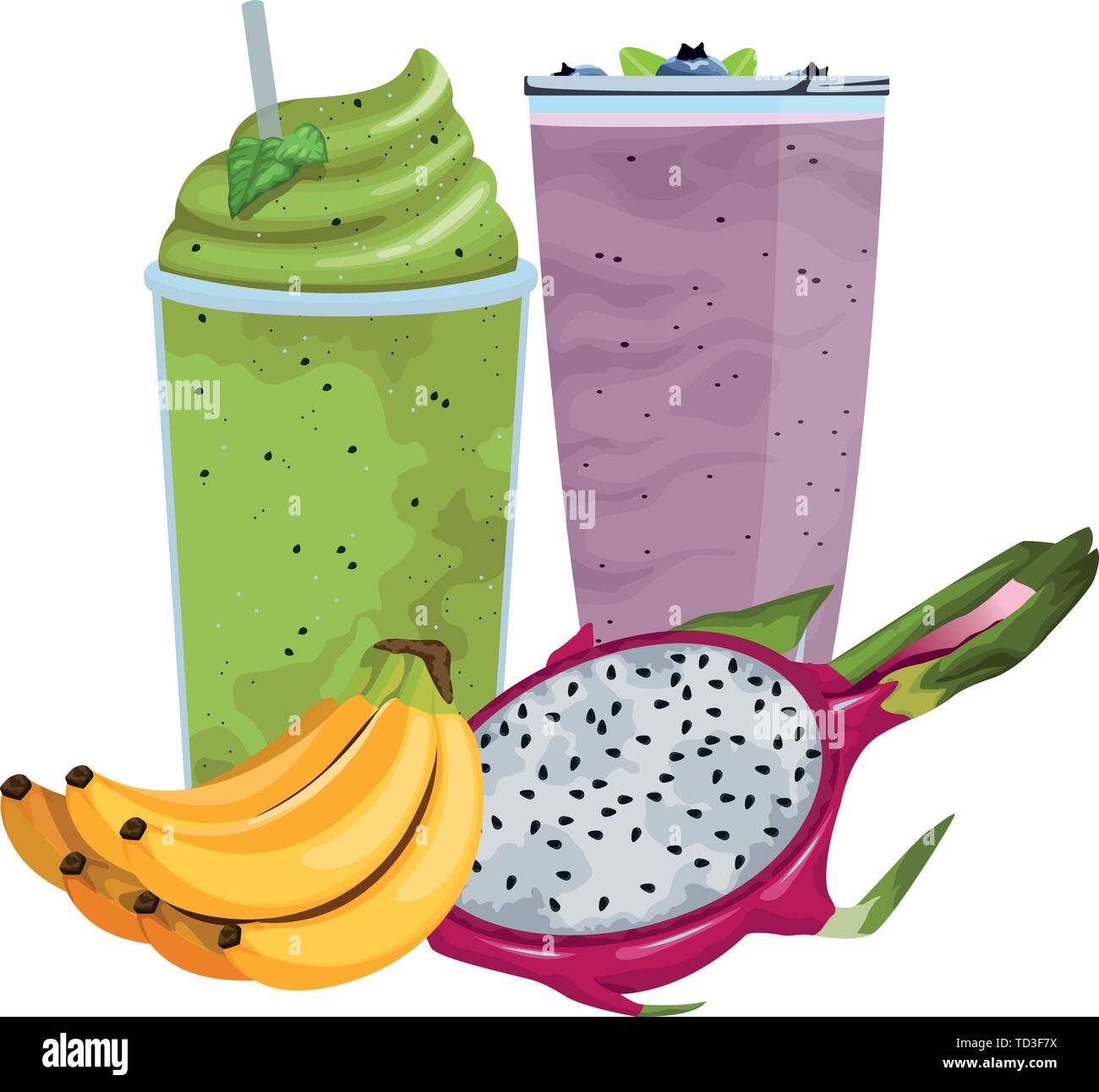 tropical fruit and smoothie drink Stock Vector Image & Art - Alamy