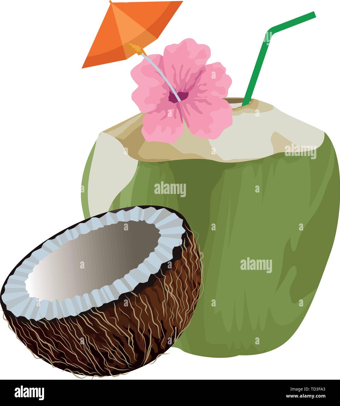 Tropical fruit cocktail icon cartoon Stock Vector Image & Art - Alamy