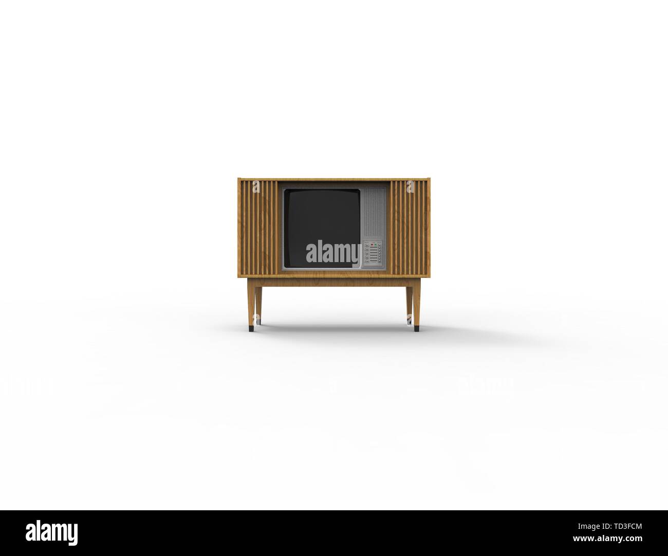 3d rendering of a vintage retro television tv isolated on white ...