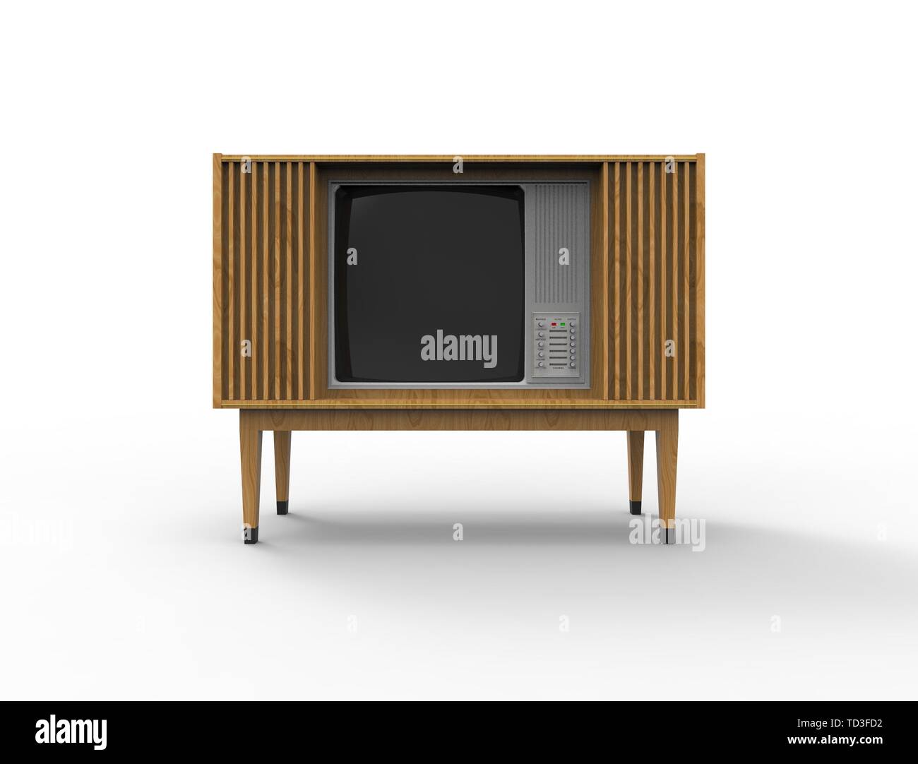 3d rendering of a vintage retro television tv isolated on white ...