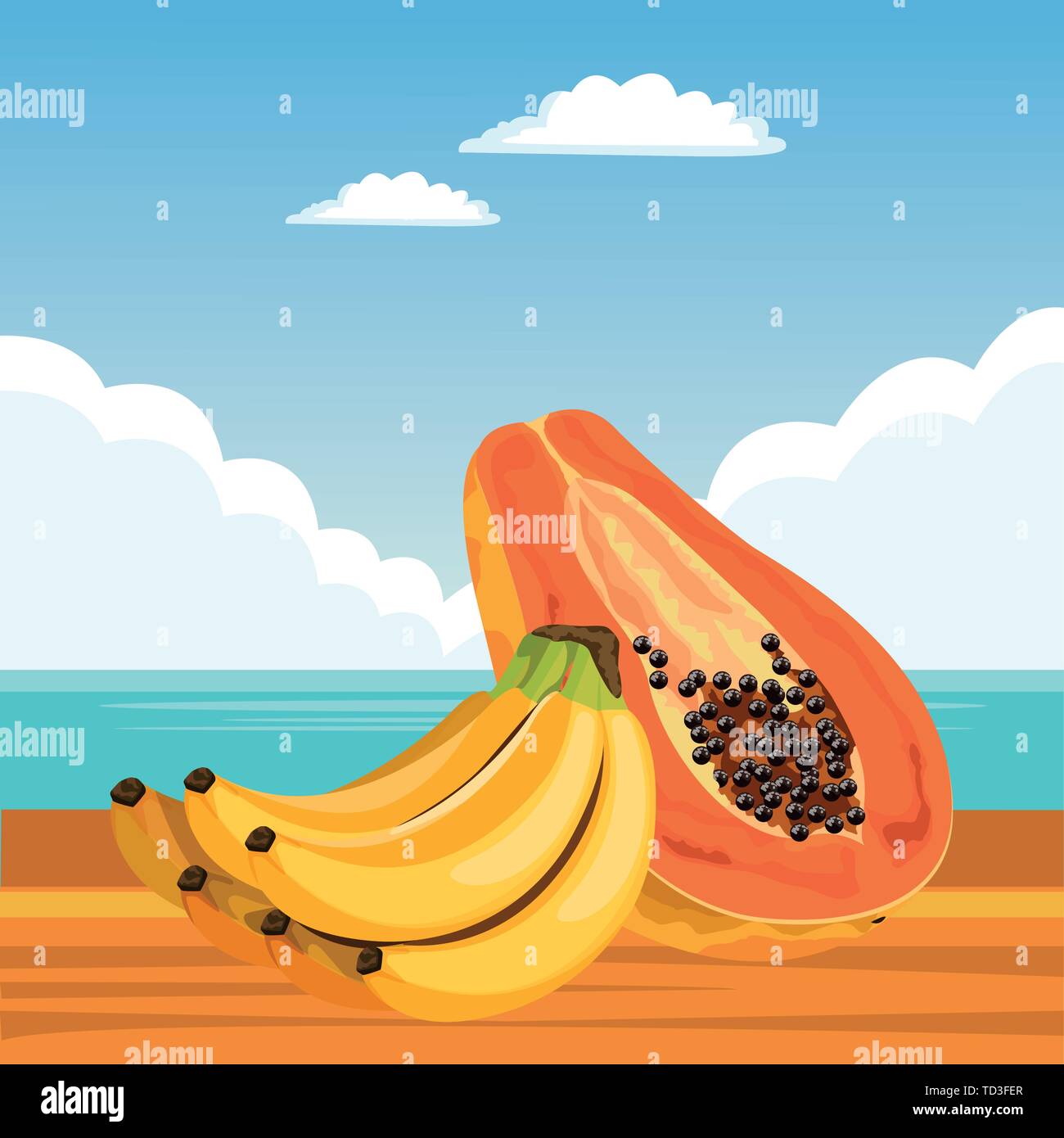exotic tropical fruit icon cartoon Stock Vector Image & Art - Alamy