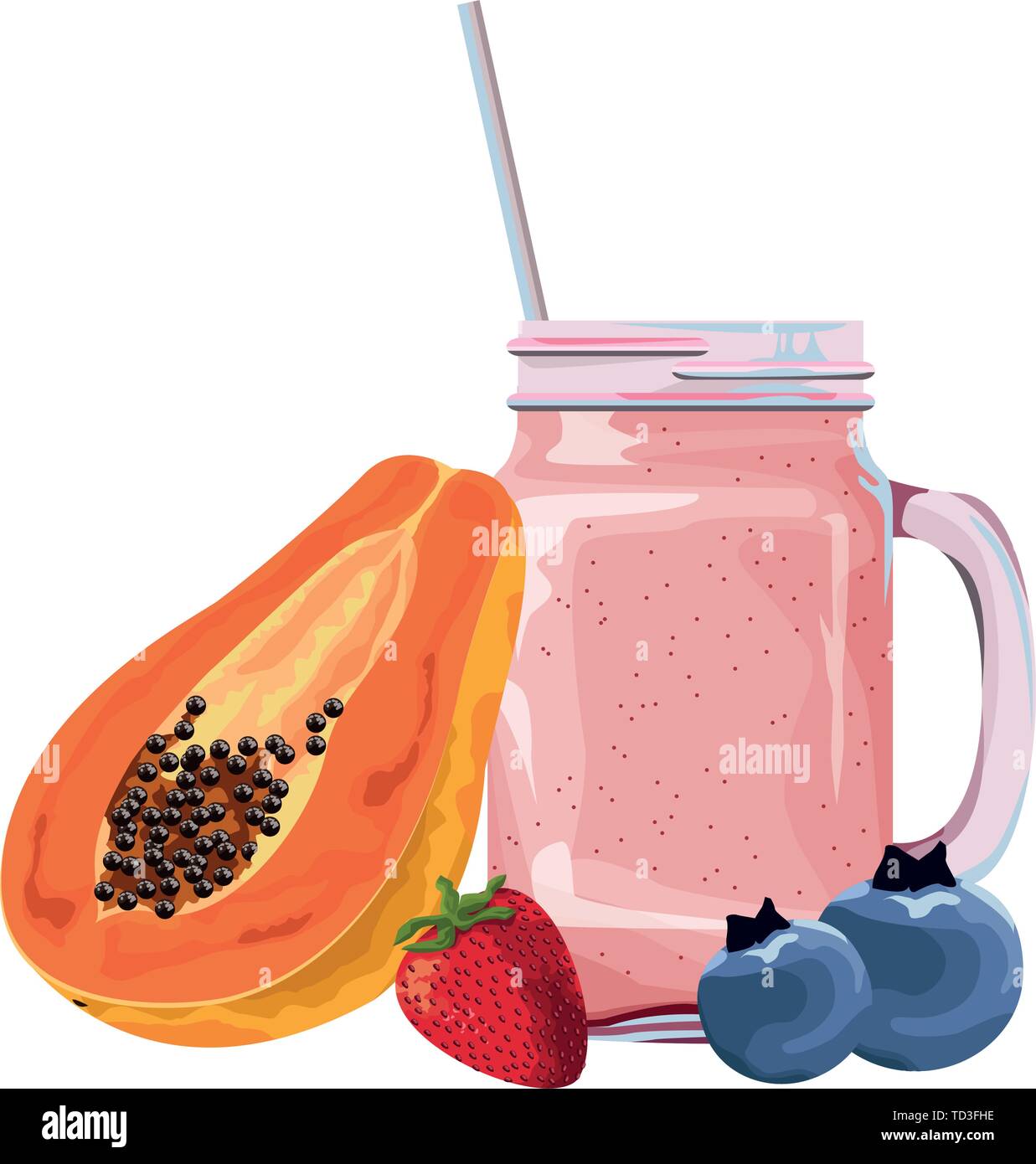 tropical fruit and smoothie drink Stock Vector Image & Art - Alamy