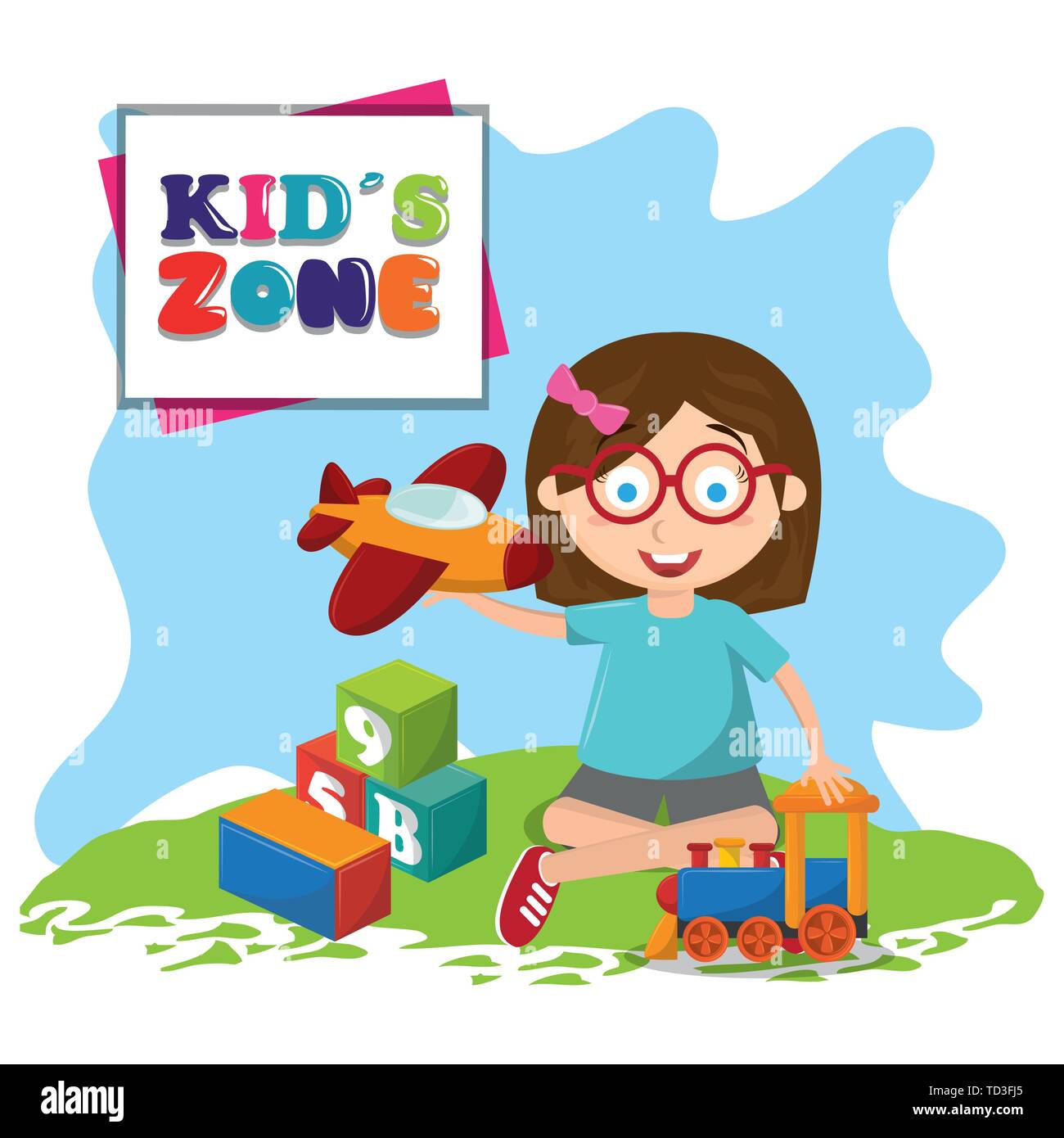 kids zone children entertaiment cartoons Stock Vector Image & Art - Alamy