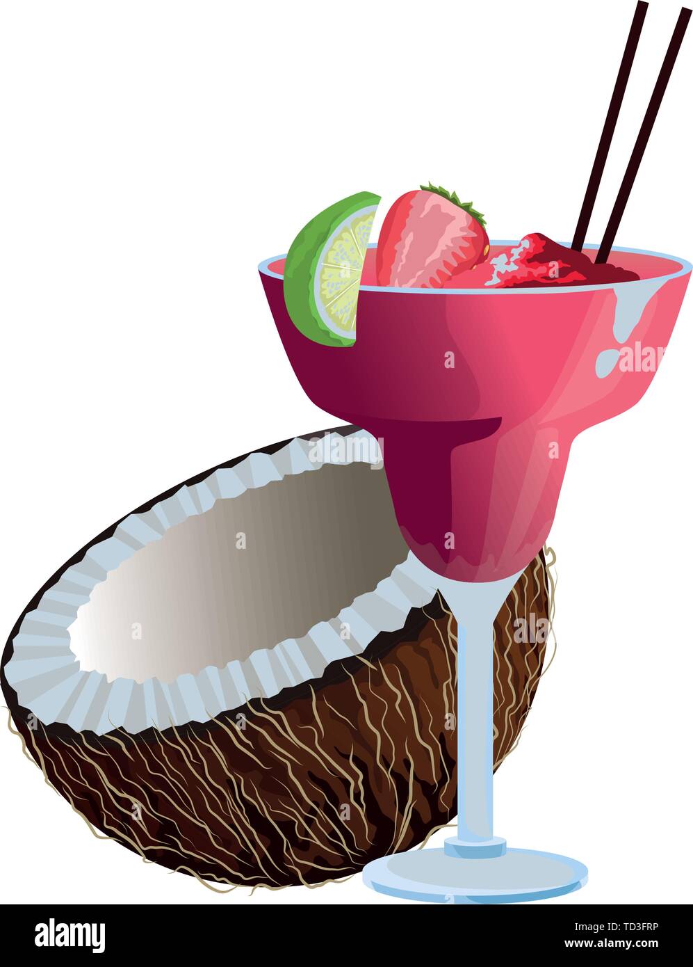 Tropical fruit cocktail icon cartoon Stock Vector Image & Art - Alamy