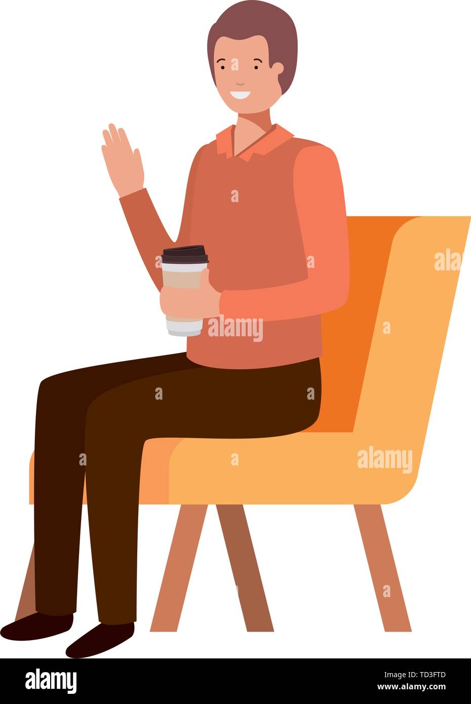 Man sitting on plastic chair Stock Vector Images - Alamy