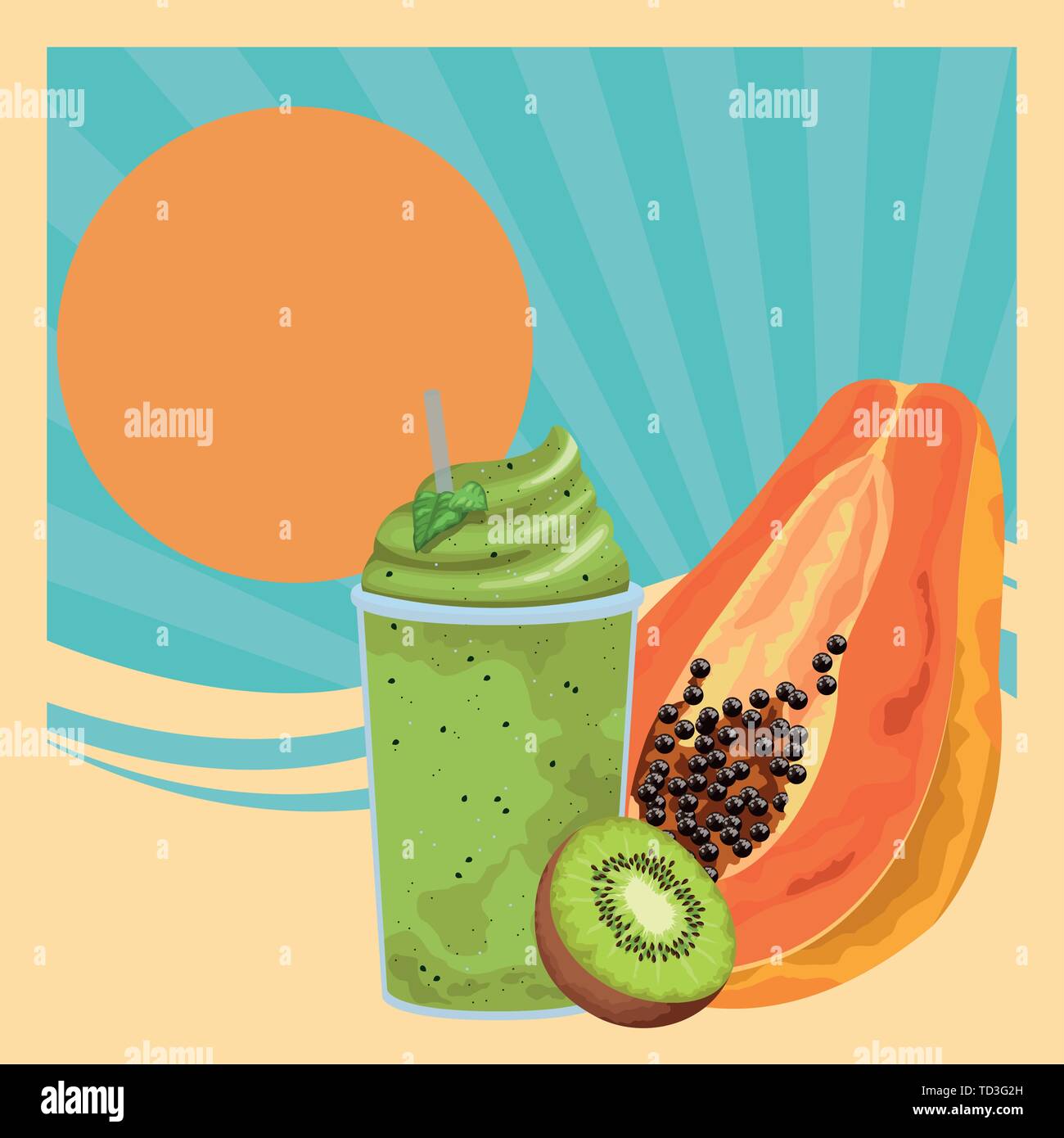 tropical fruit and smoothie drink Stock Vector Image & Art - Alamy