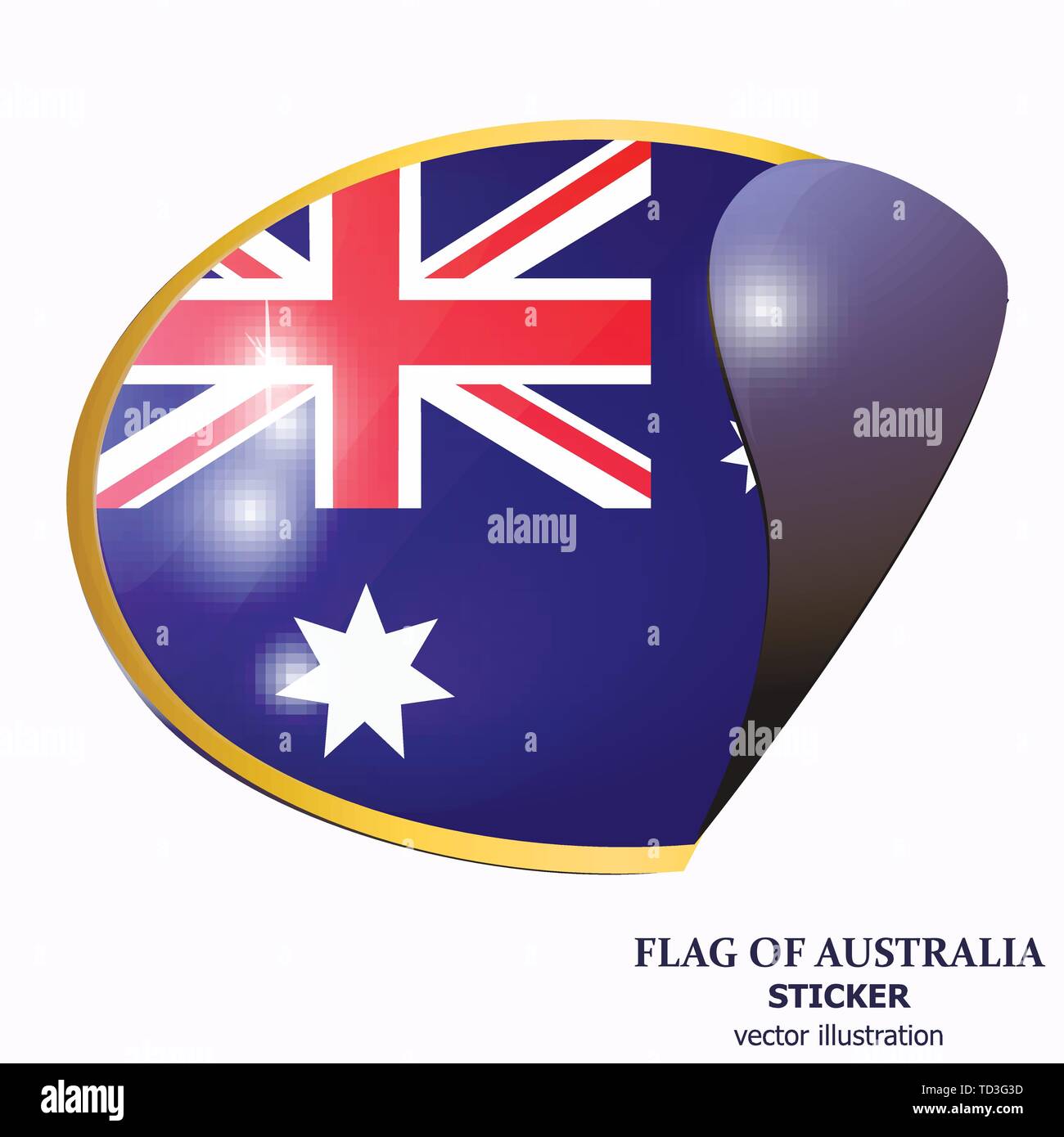 Happy Australia day sticker. Illustration with white background. Bright ...