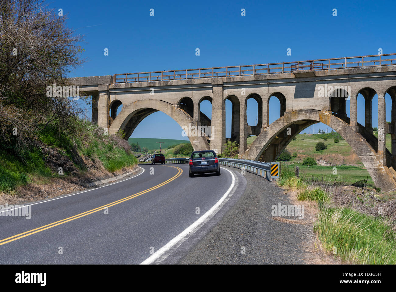 The concrete railroad bridge at Rosalia, Washington, USA Stock Photo ...