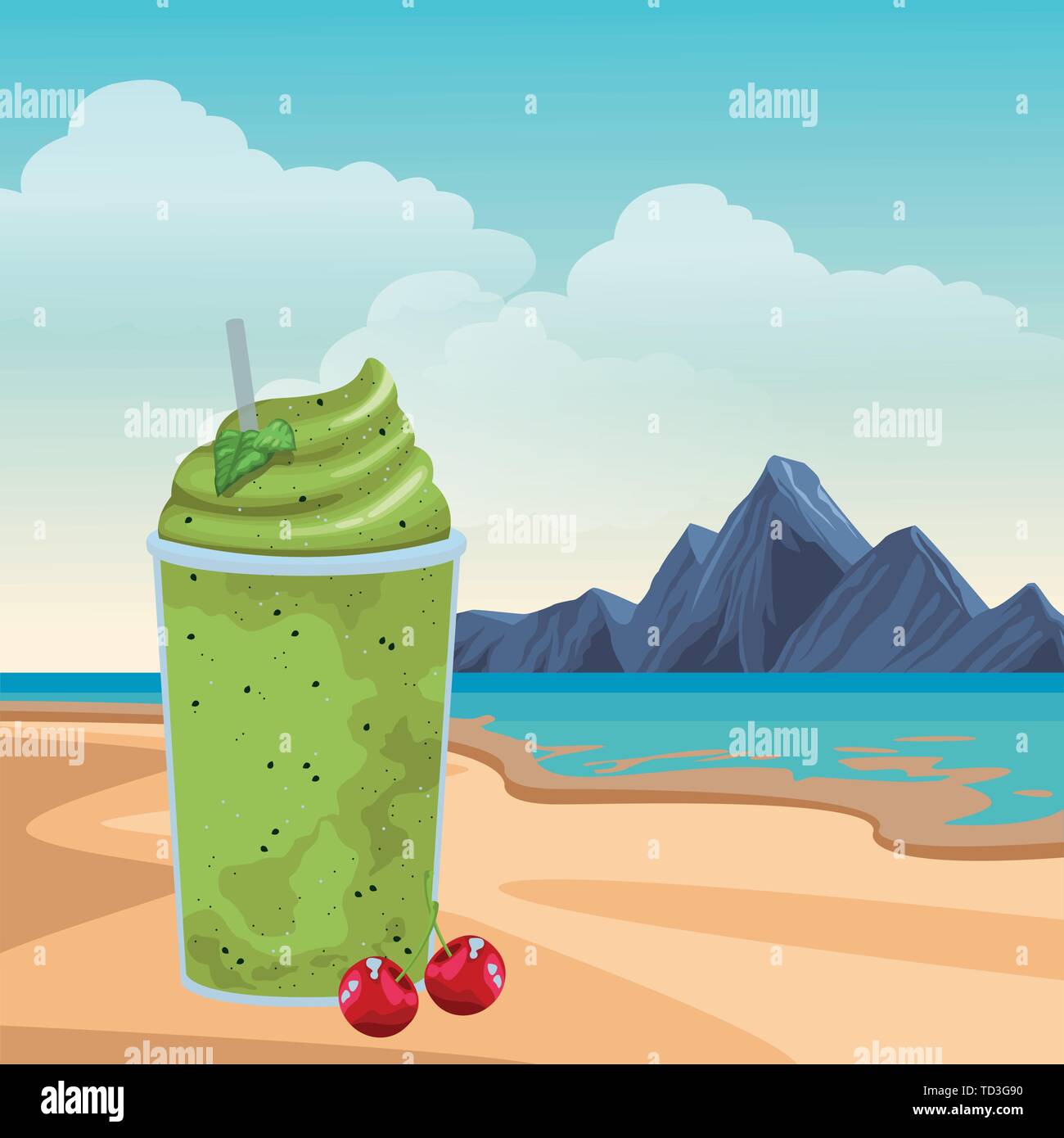 tropical fruit and smoothie drink Stock Vector Image & Art - Alamy