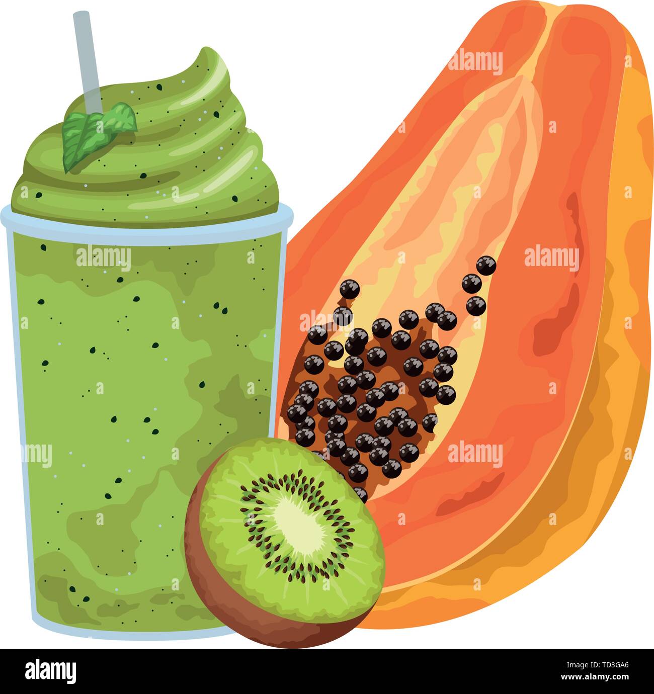tropical fruit and smoothie drink Stock Vector Image & Art - Alamy