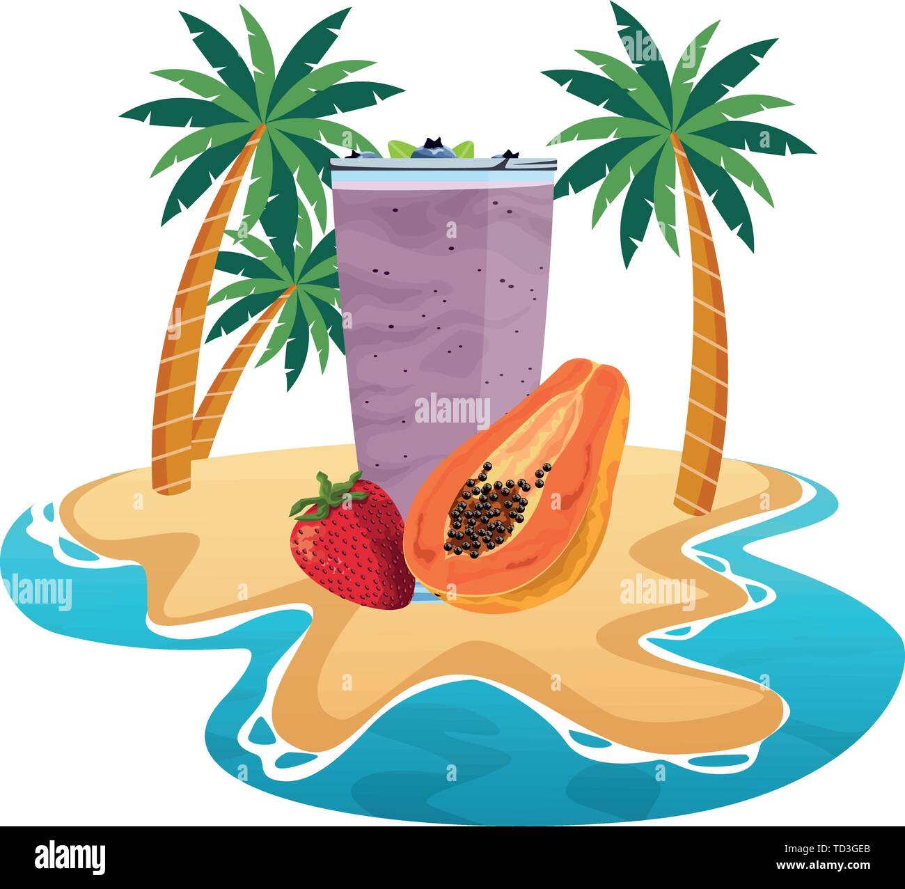tropical fruit and smoothie drink Stock Vector Image & Art - Alamy