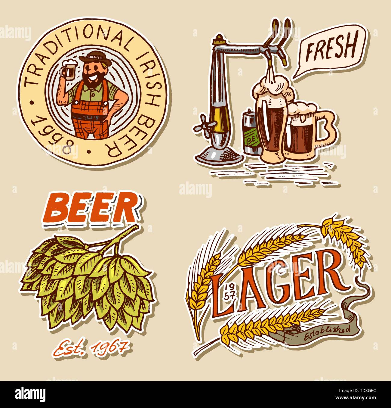 Old American Beer Labels