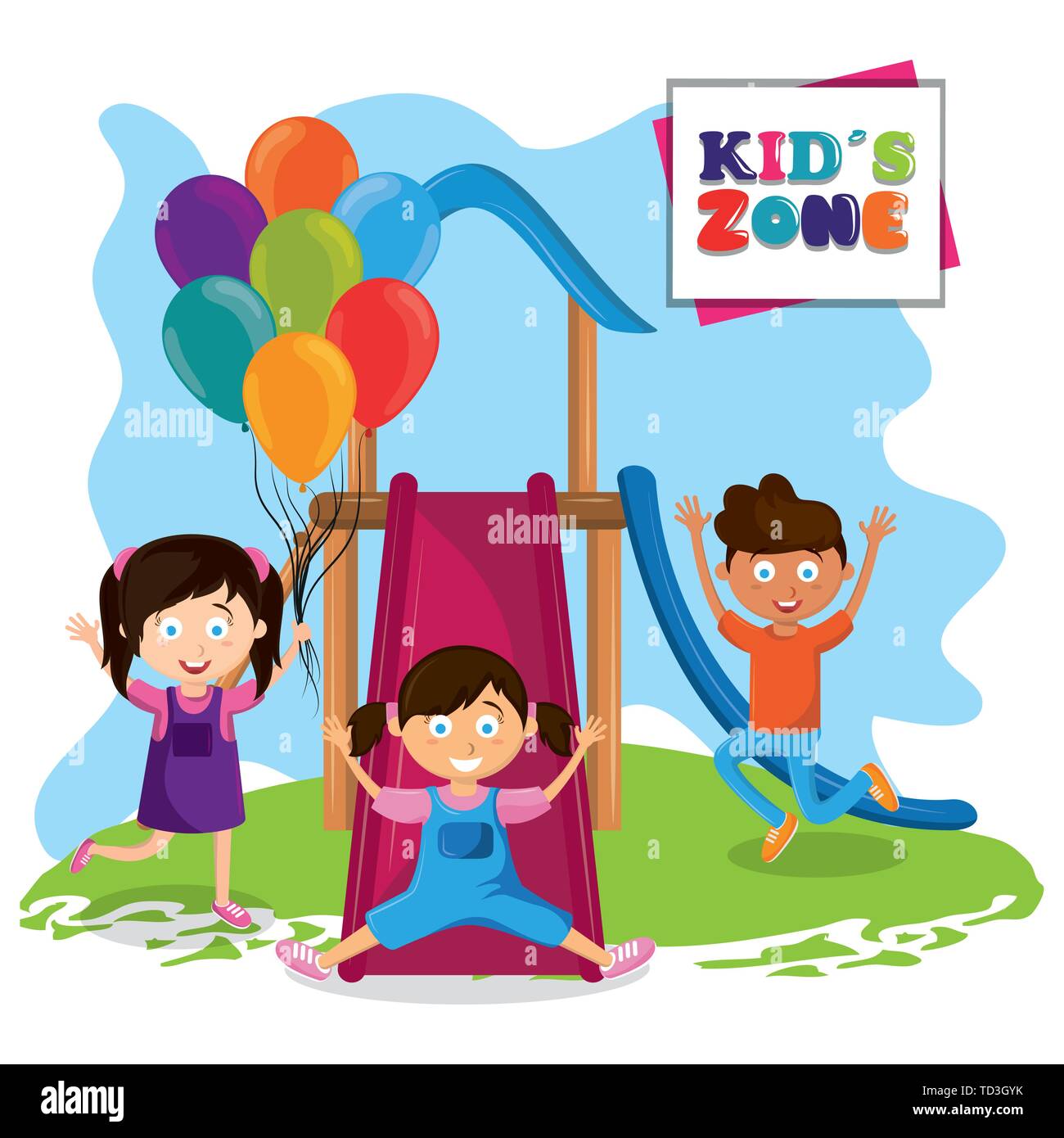 kids zone children entertaiment cartoons Stock Vector Image & Art - Alamy