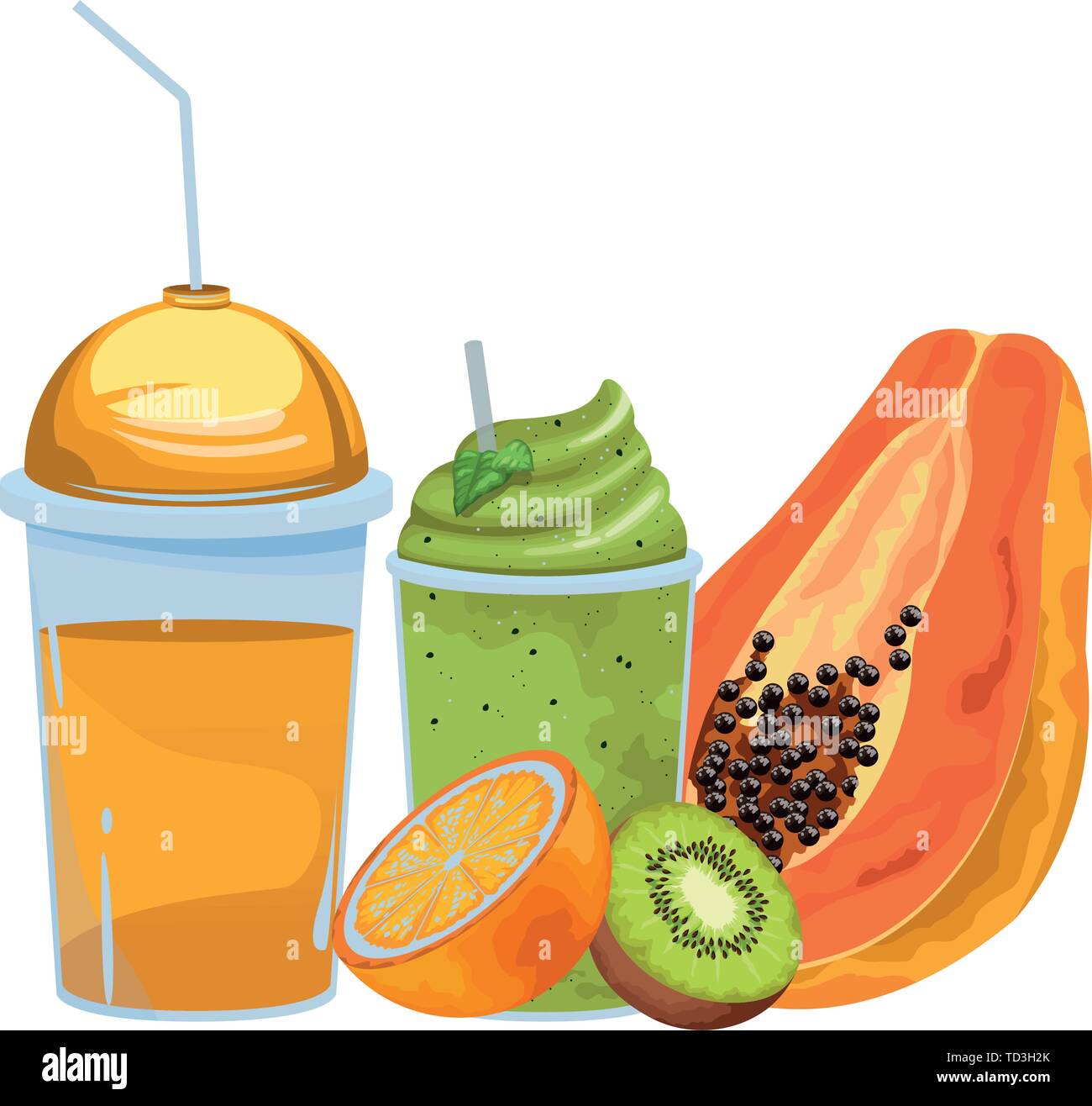 tropical fruit and smoothie drink Stock Vector Image & Art - Alamy