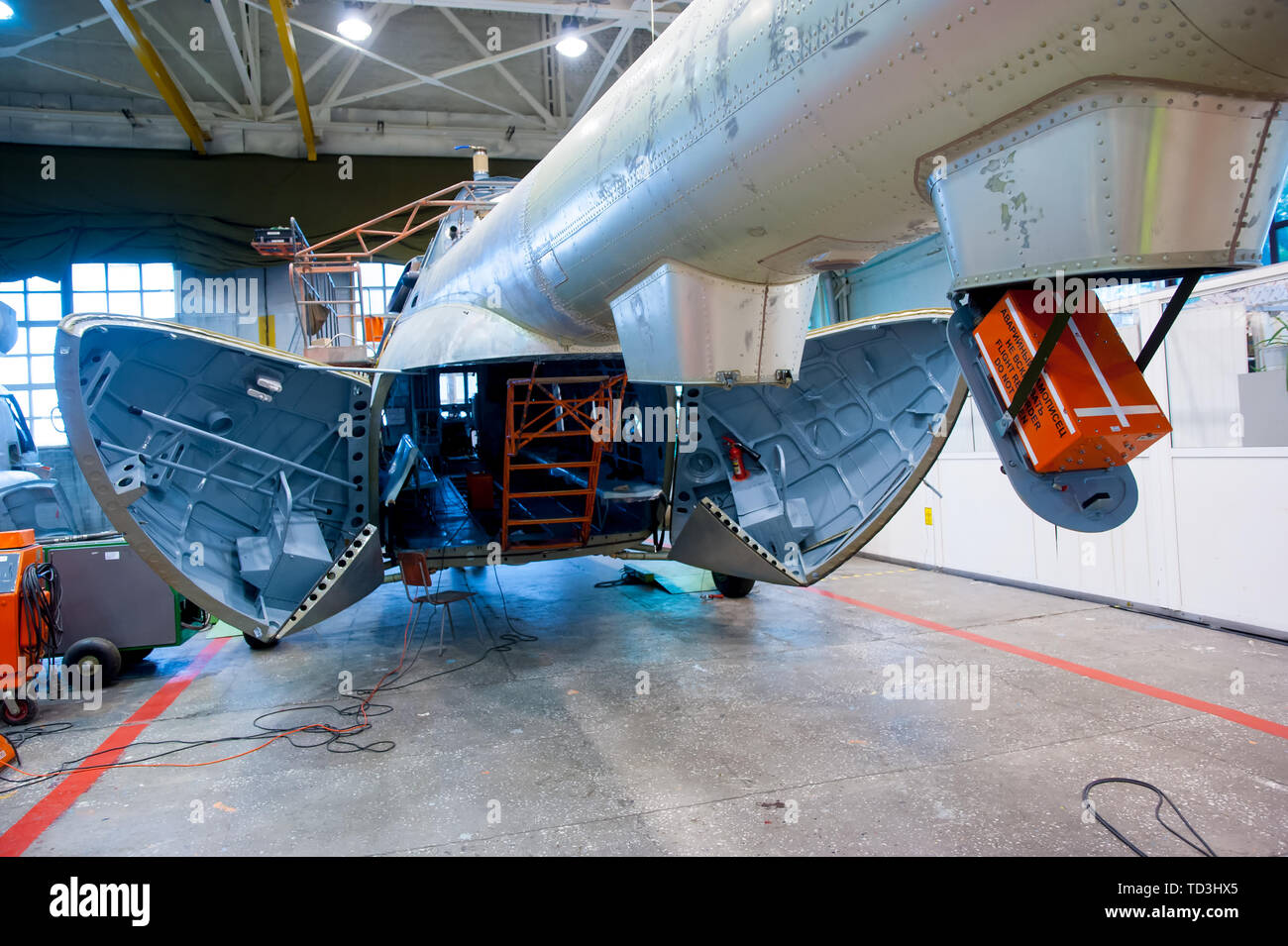 Mi-8 helicopter during maintencance and repair Stock Photo - Alamy