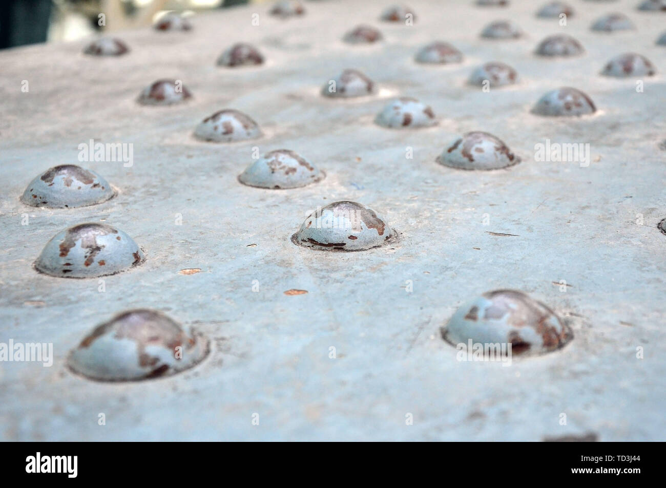 Steel girder bridge construction, riveted joint. texture background ...