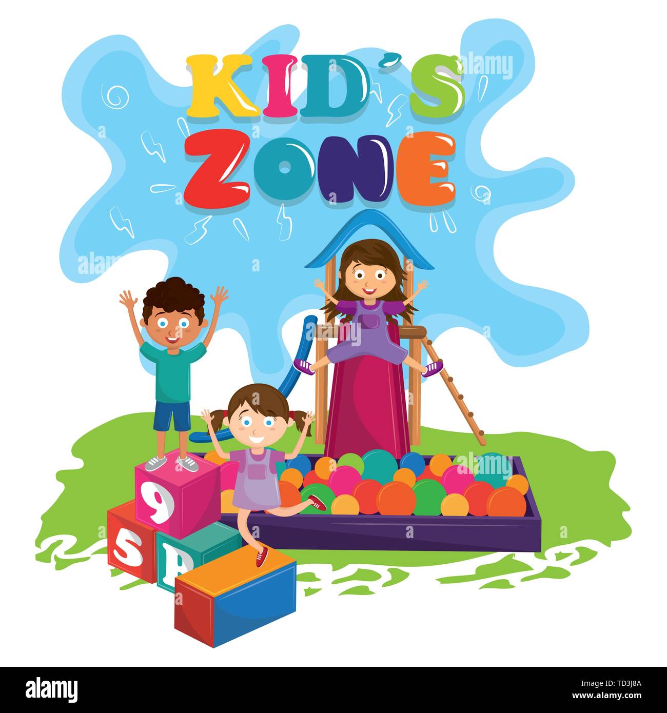 kids zone children entertaiment cartoons Stock Vector Image & Art - Alamy