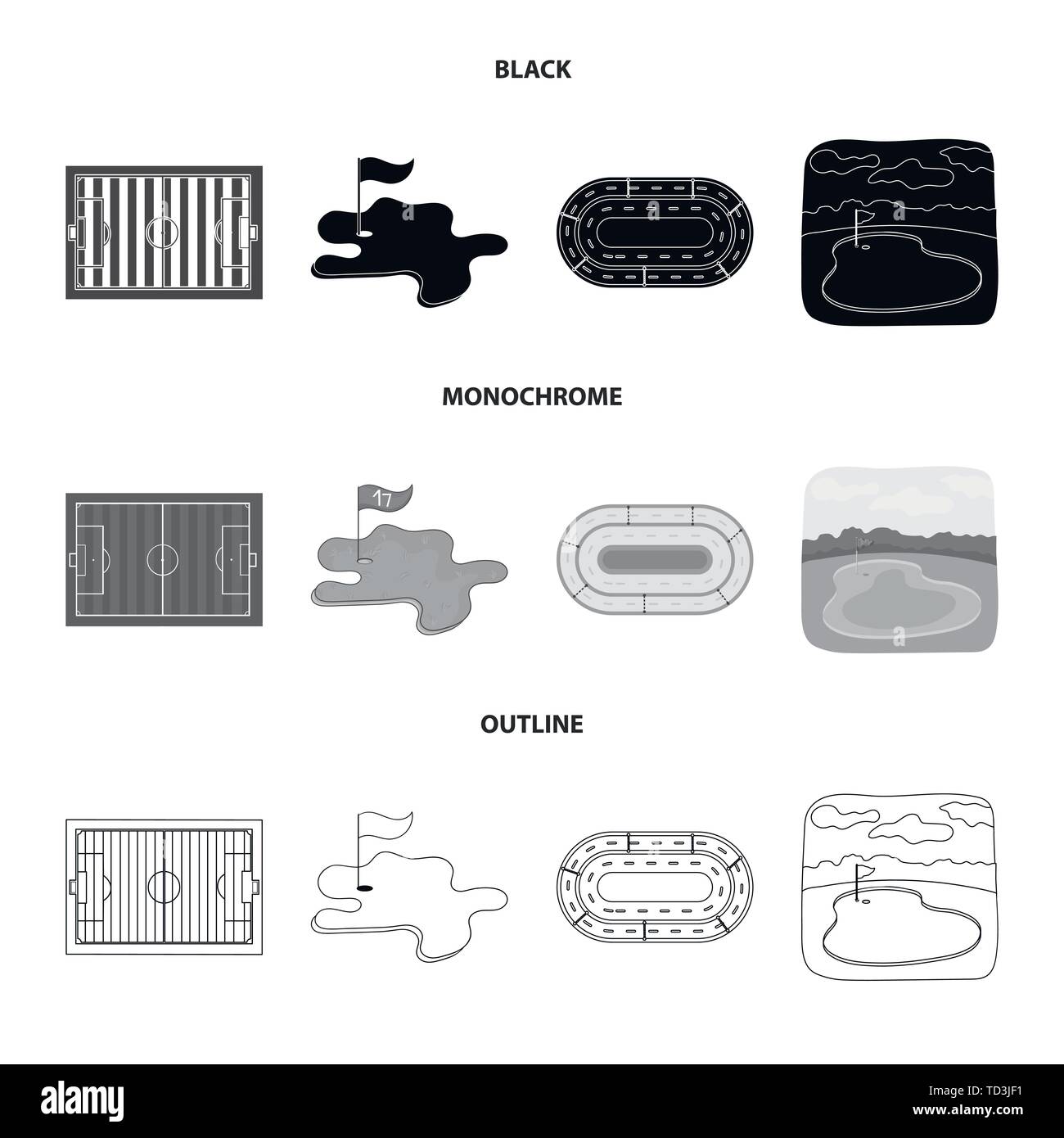 Isolated object of field and sport icon. Set of field and game stock ...
