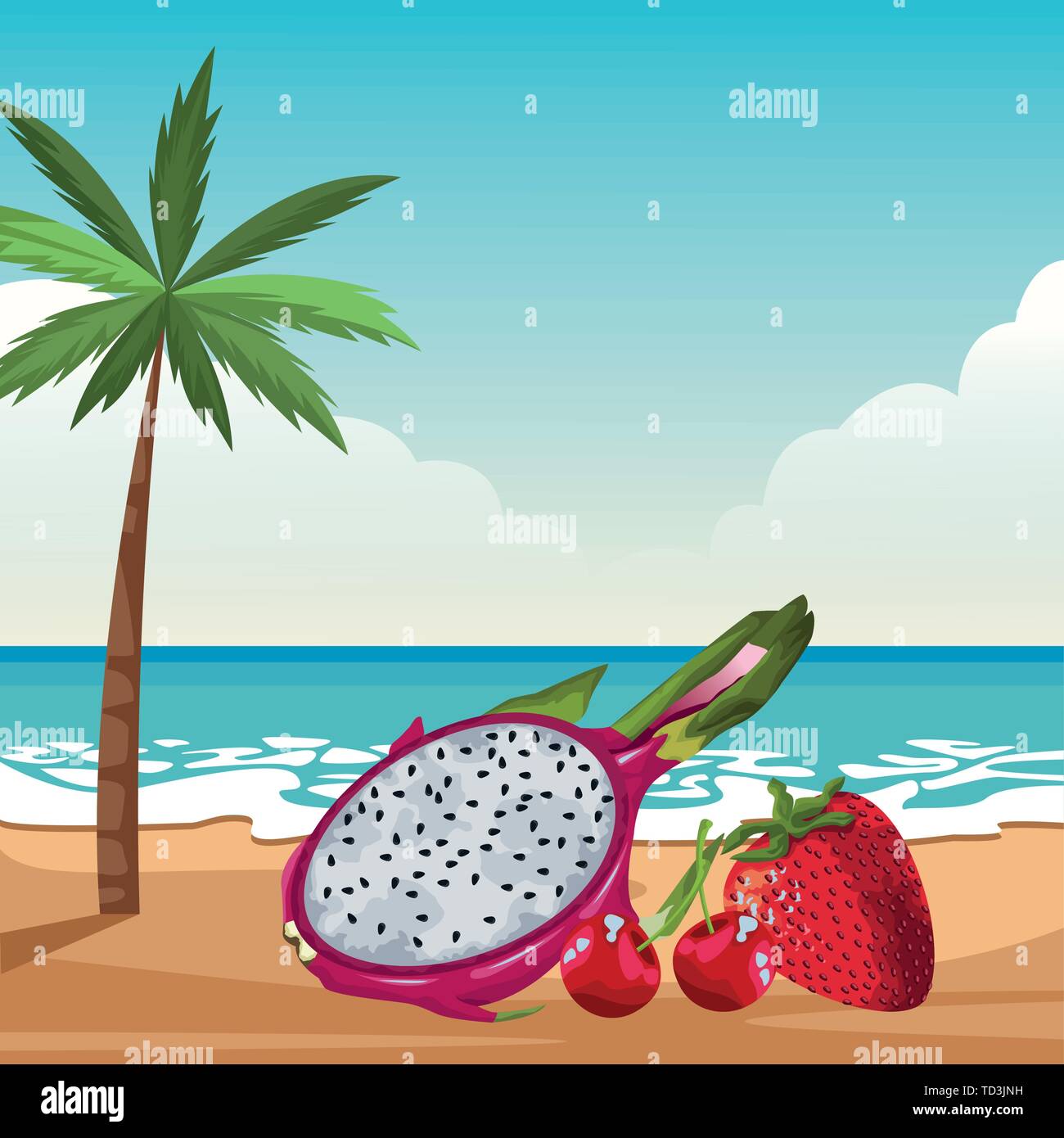 exotic tropical fruit icon cartoon Stock Vector Image & Art - Alamy