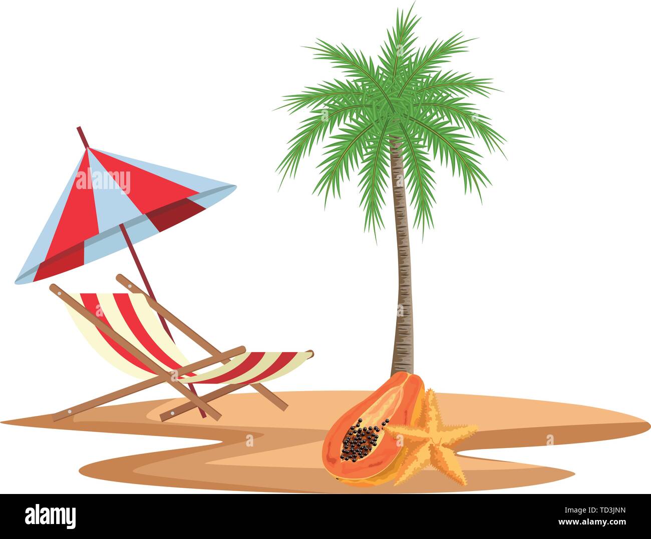 summer beach and vacation cartoon Stock Vector Image & Art - Alamy
