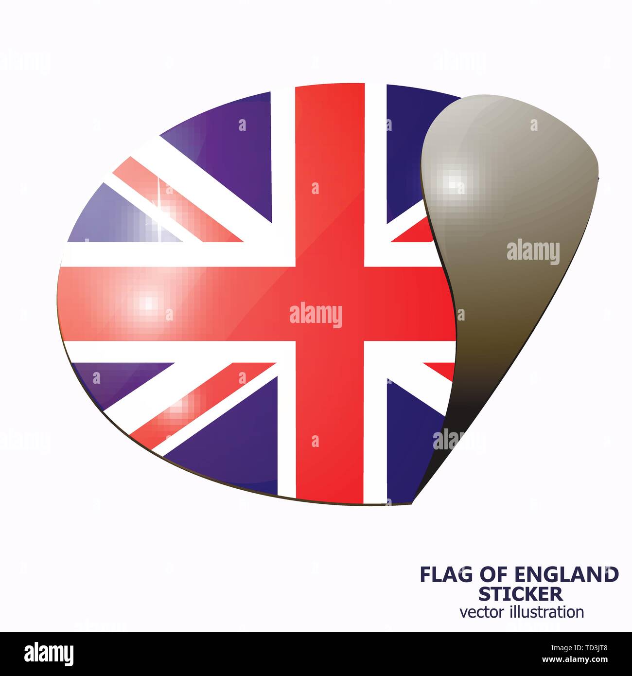 Bright sticker with flag of England. Bright illustration with flag ...