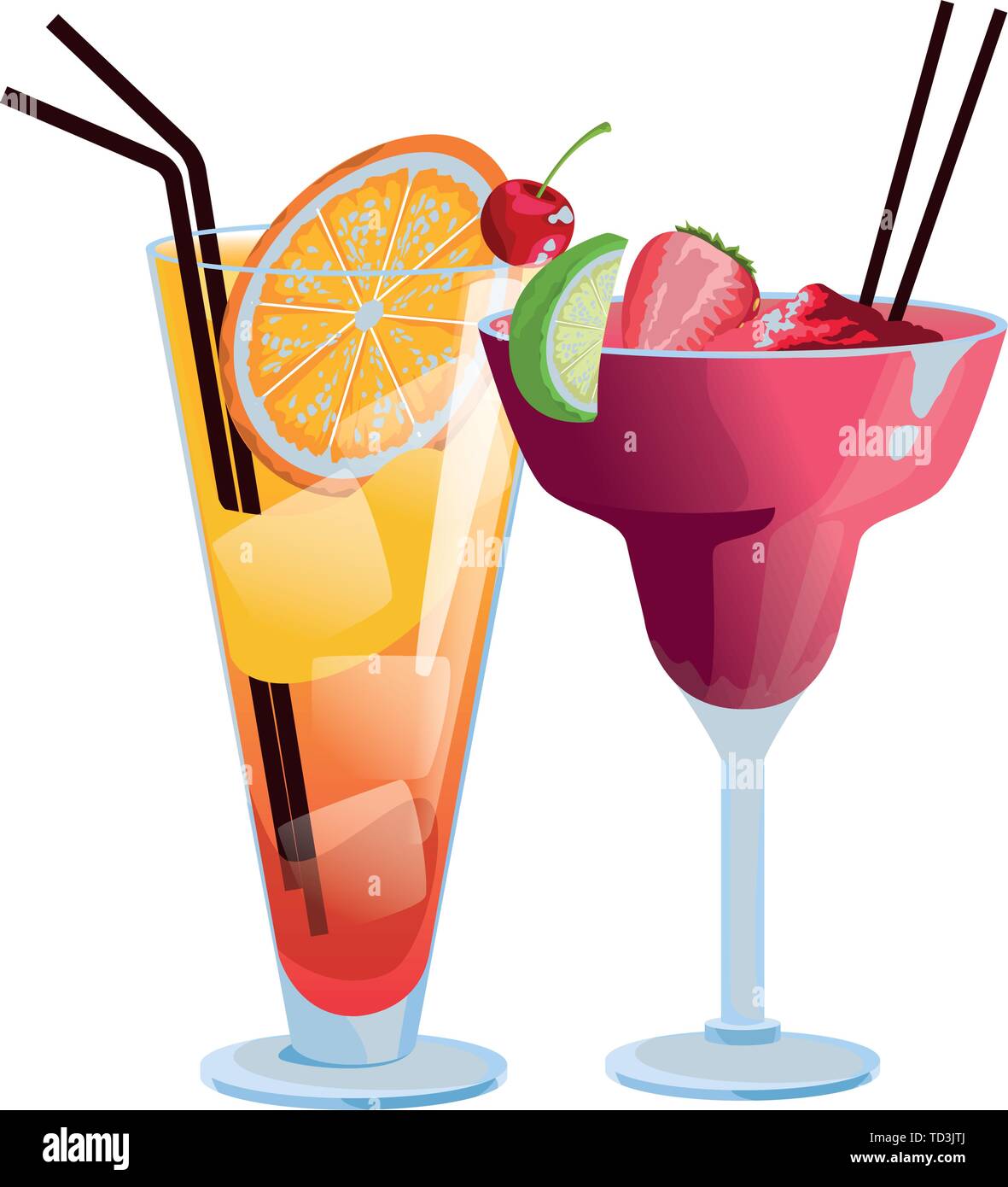 Tropical fruit cocktail icon cartoon Stock Vector Image & Art - Alamy