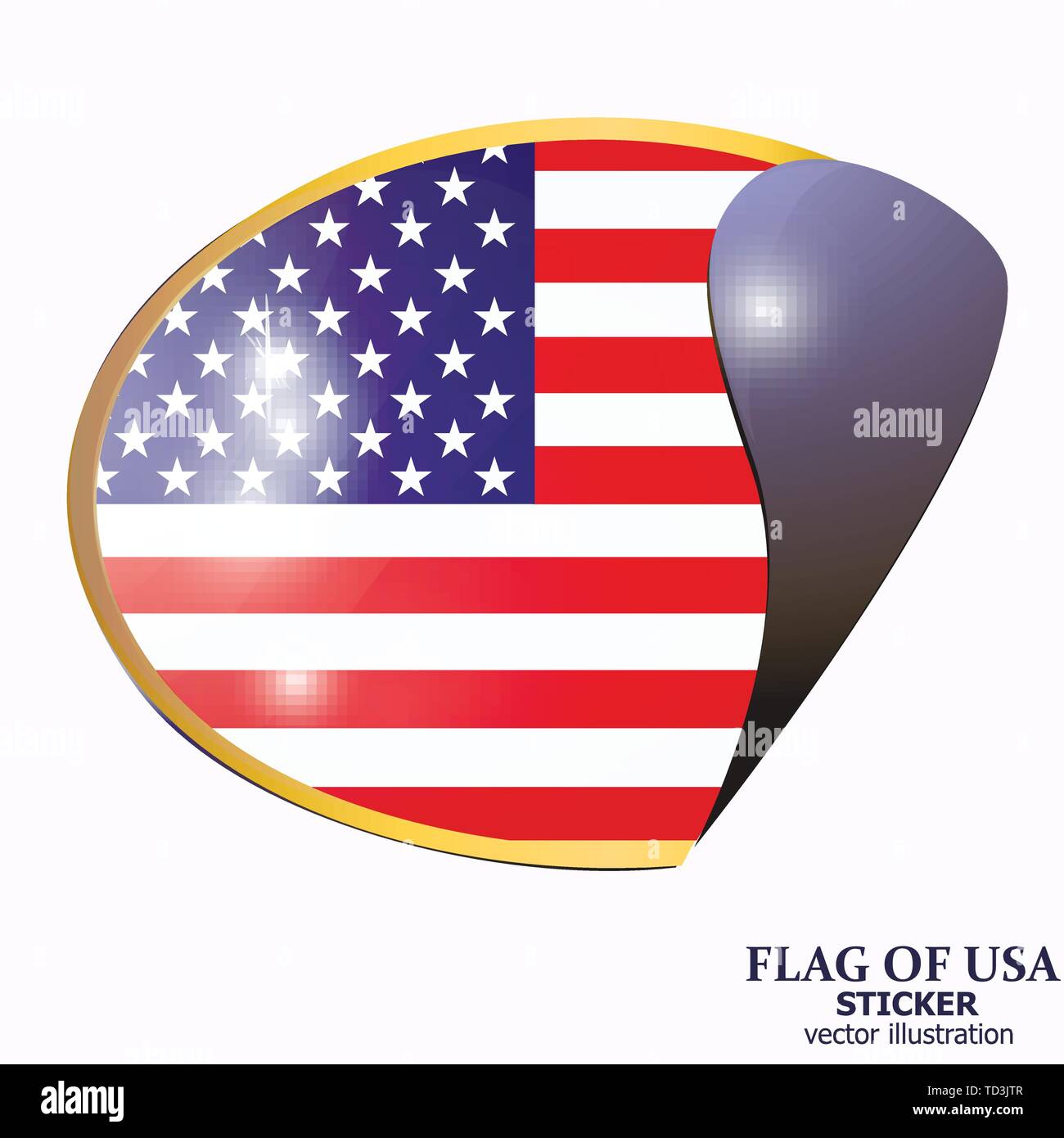 Happy America day sticker. Illustration with white background. Bright ...