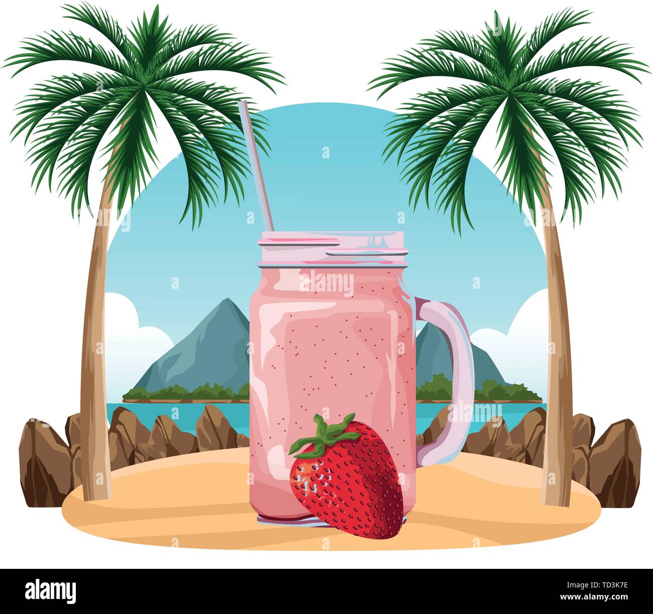 tropical fruit and smoothie drink Stock Vector Image & Art - Alamy