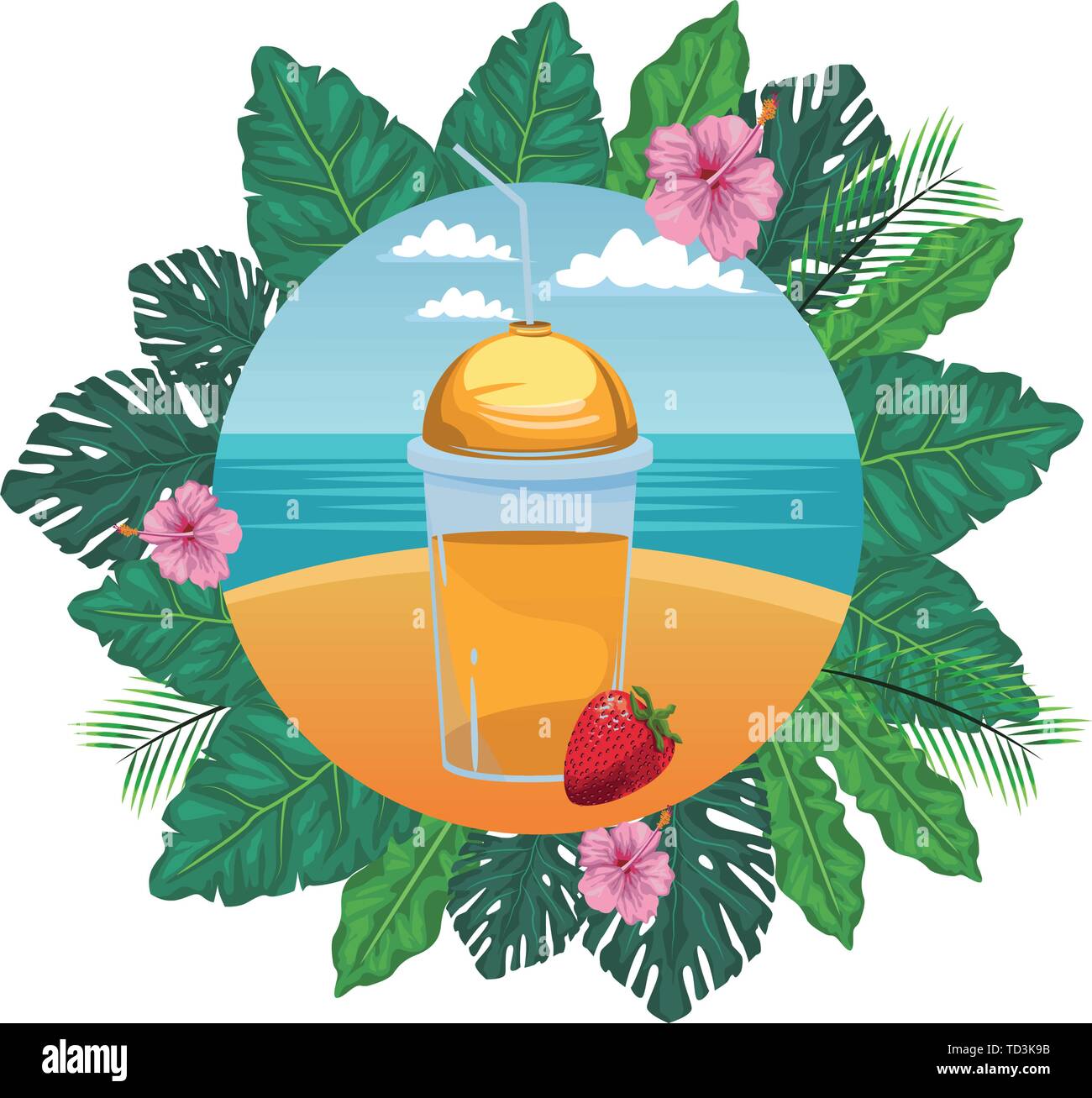 tropical fruit and smoothie drink Stock Vector Image & Art - Alamy