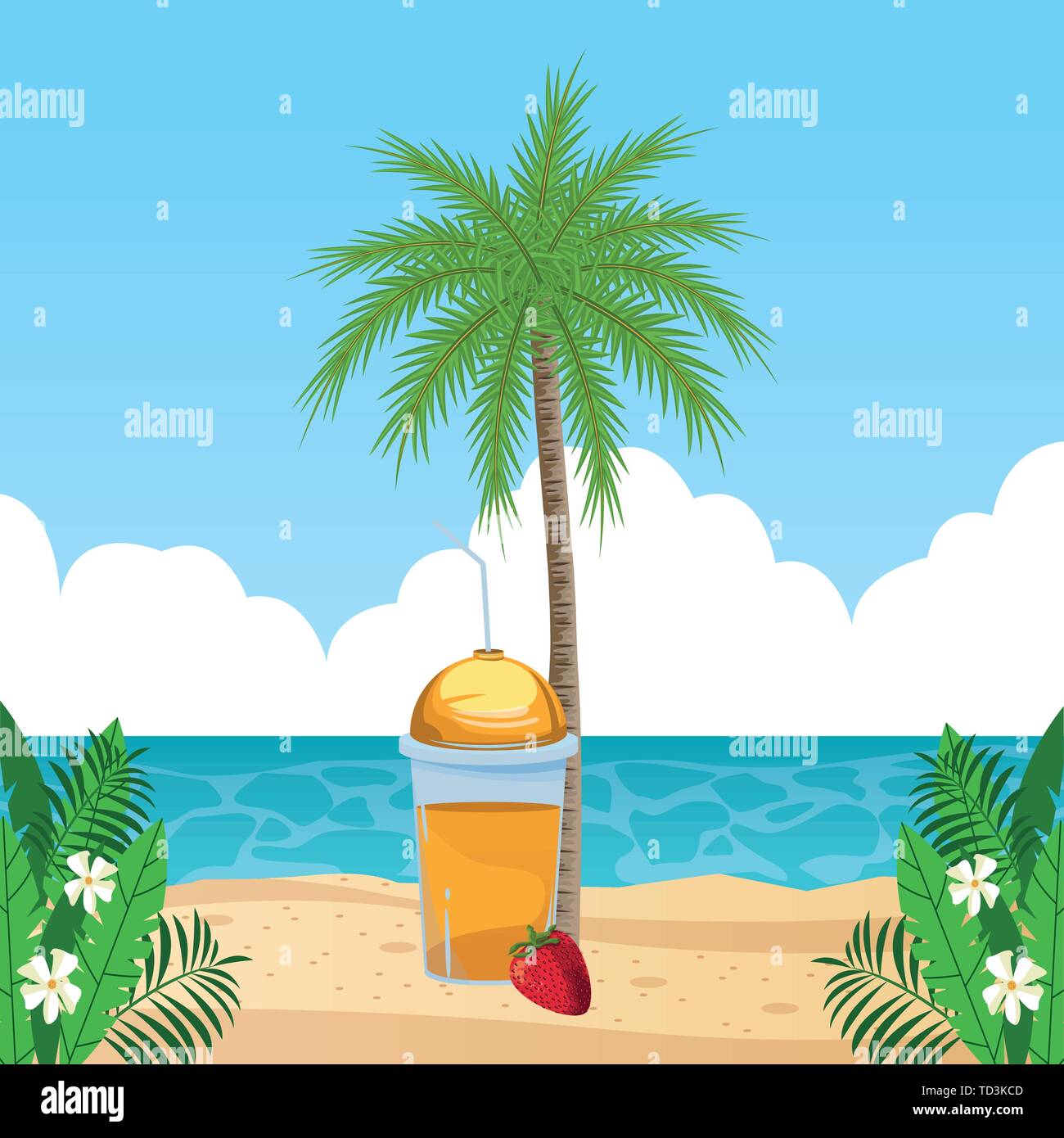summer beach and vacation cartoon Stock Vector Image & Art - Alamy