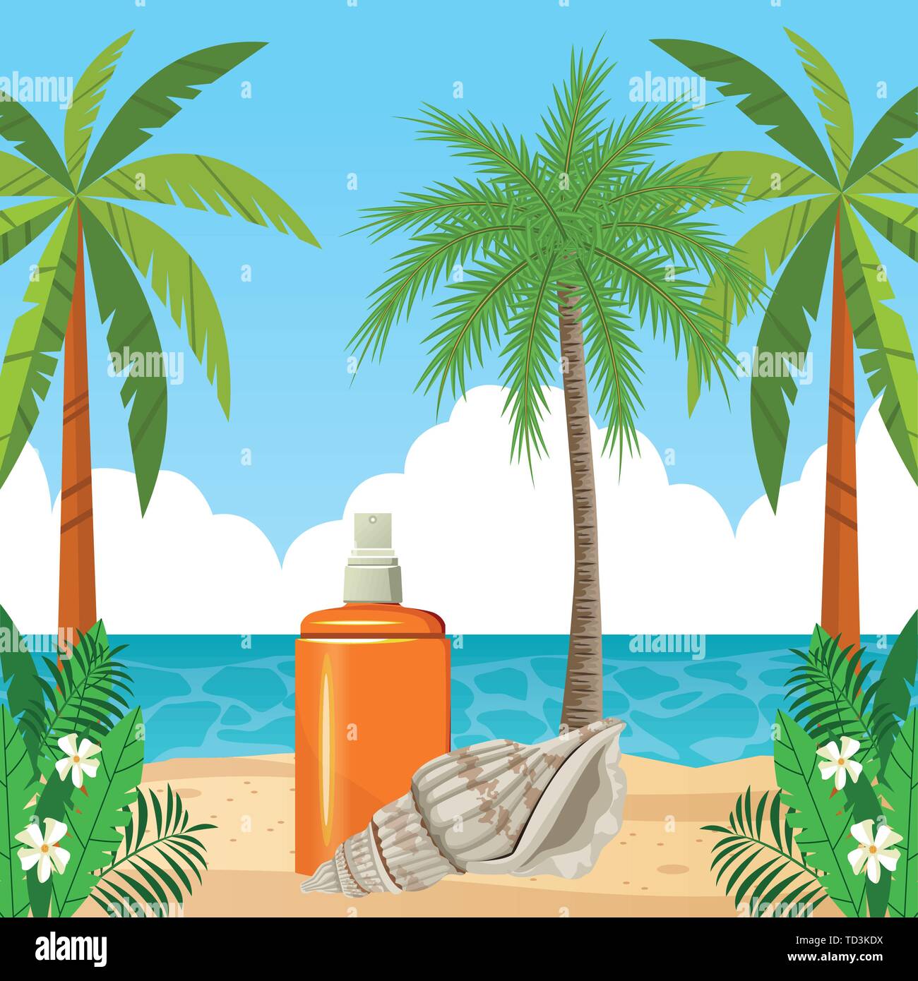 summer beach and vacation cartoon Stock Vector Image & Art - Alamy