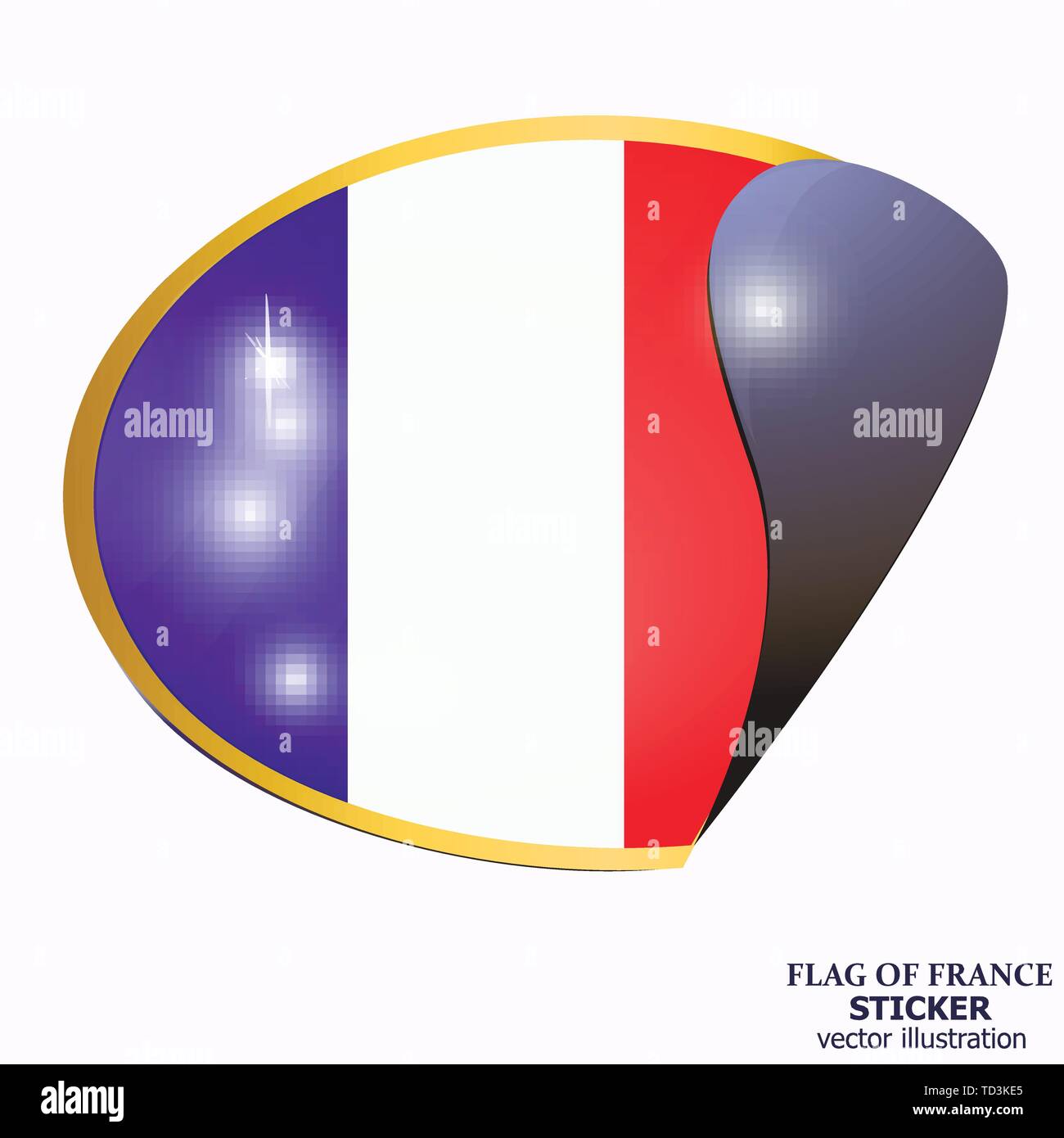 Banner illustration with flag. Bright sticker with flag of France ...