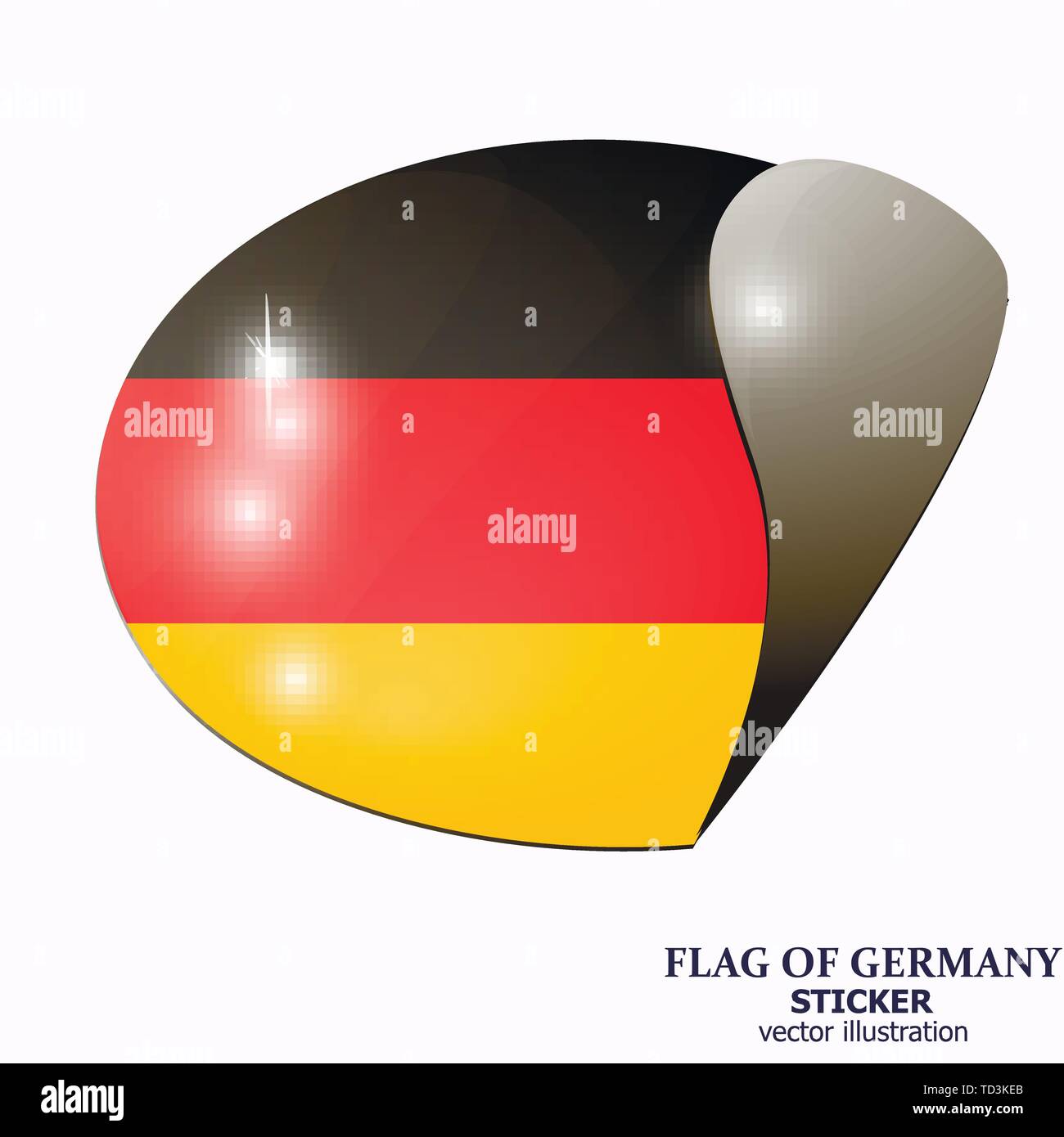 Happy Germany day sticker. Bright button with flag of Germany. Banner ...